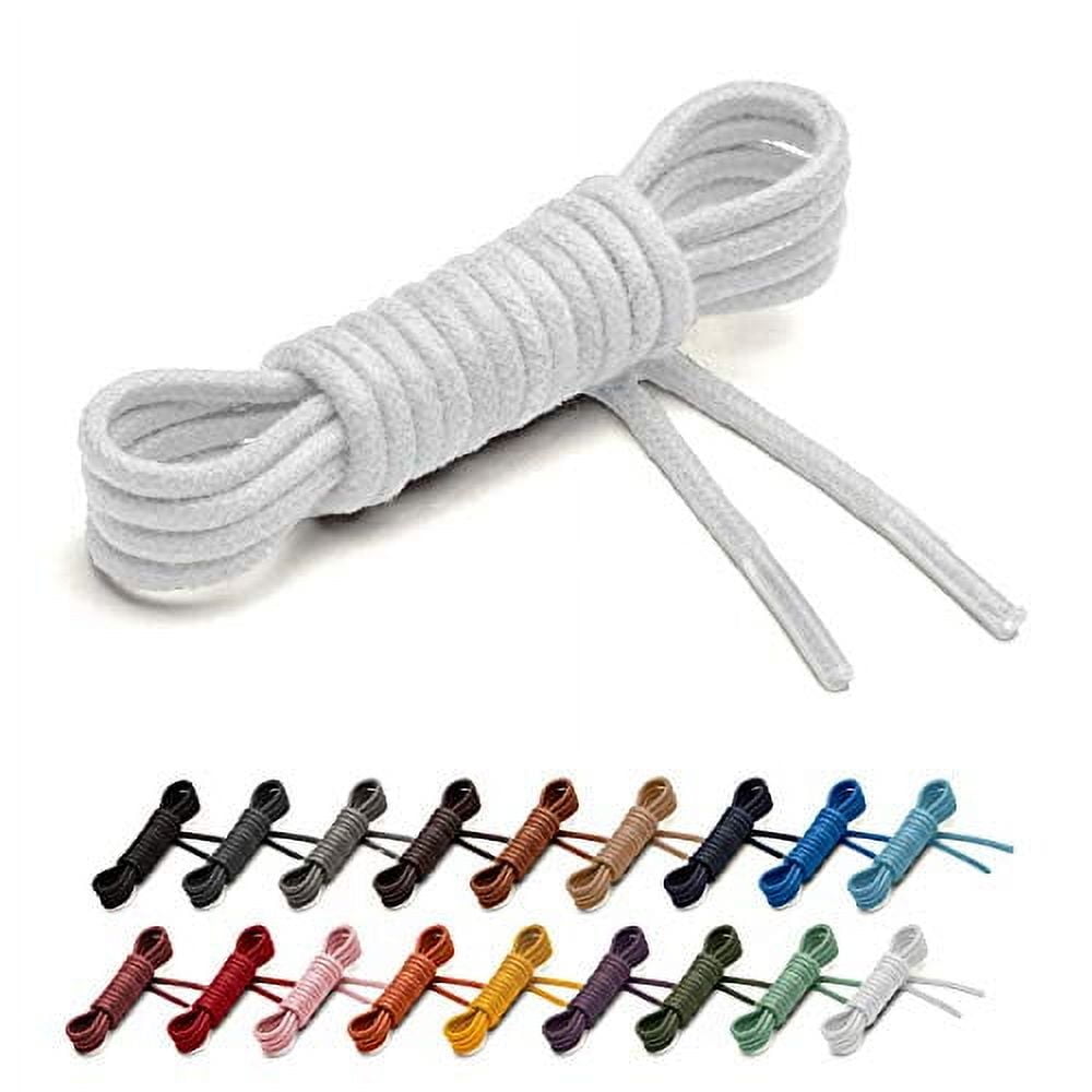 Benchmark Basics White 36" Round Waxed Cotton Shoelaces | 2mm (5/64 ...