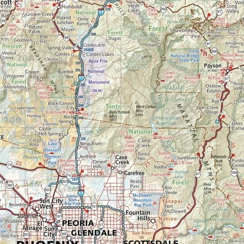 Benchmark Maps: Arizona Recreation Wall Map - 26 x 33 inches - Rolled ...