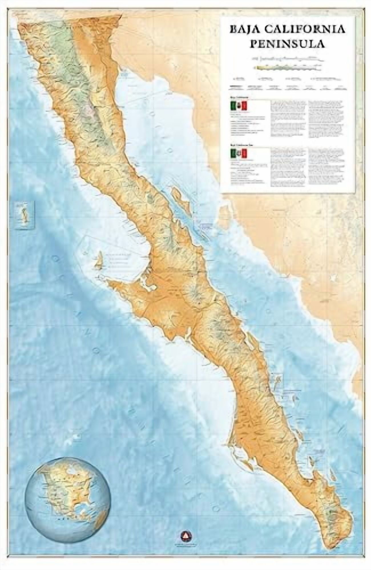 Benchmark Maps: Baja California Peninsula Wall Map - 25 x 39 inches ...