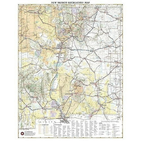 Benchmark Maps: New Mexico Recreation Wall Map - 26 x 33 inches - Front ...