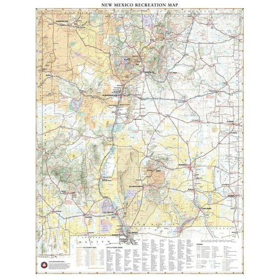 Benchmark Maps: New Mexico Recreation Wall Map - 26 x 33 inches ...
