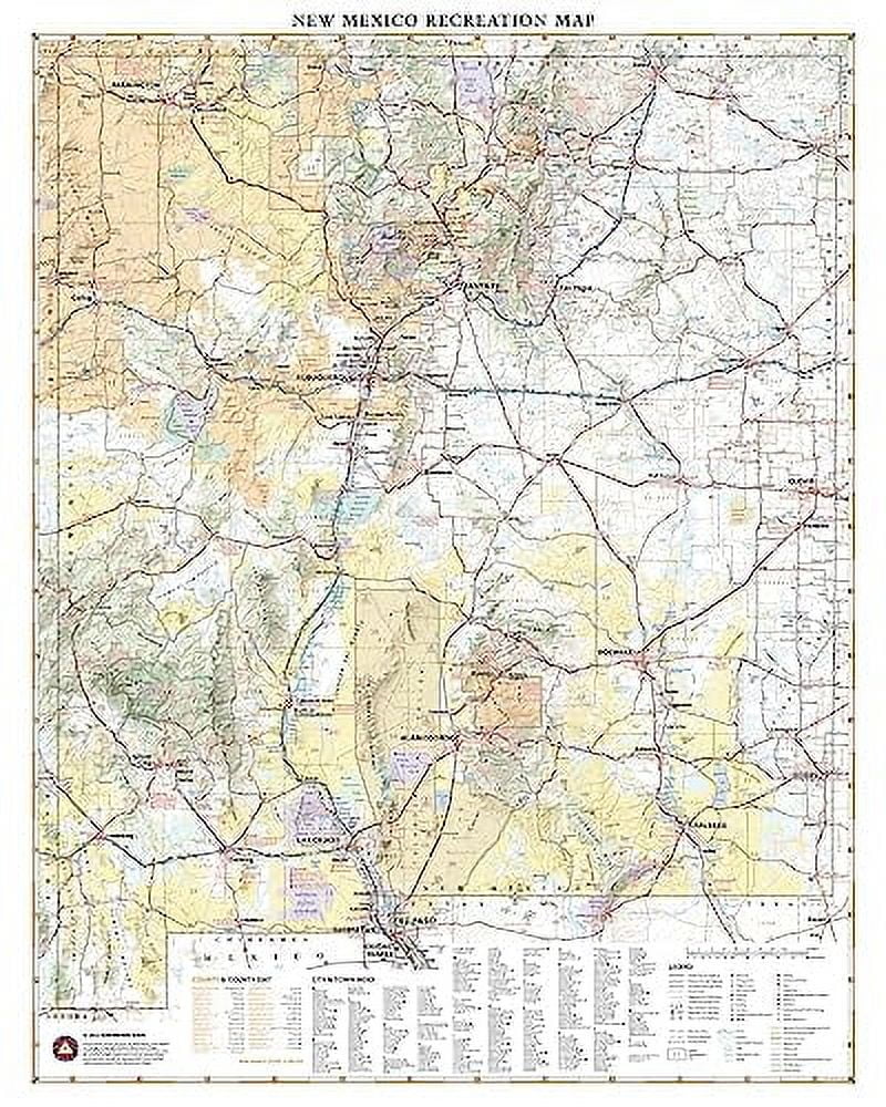 Benchmark Maps: New Mexico Recreation Wall Map - 26 x 33 inches ...