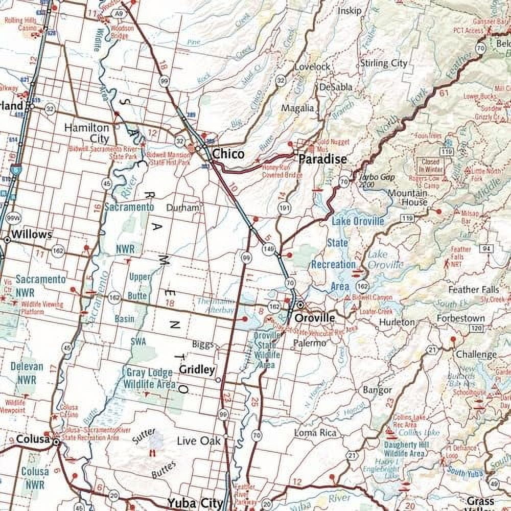 Benchmark Maps: Northern California Recreation Wall Map - 26 x 37 ...