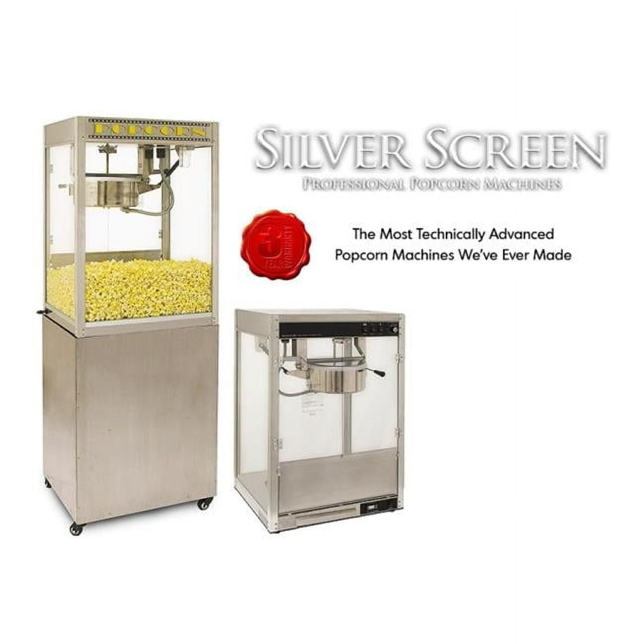 Benchmark USA Silver Screen Popcorn Machine - 8 Oz - Walmart.com