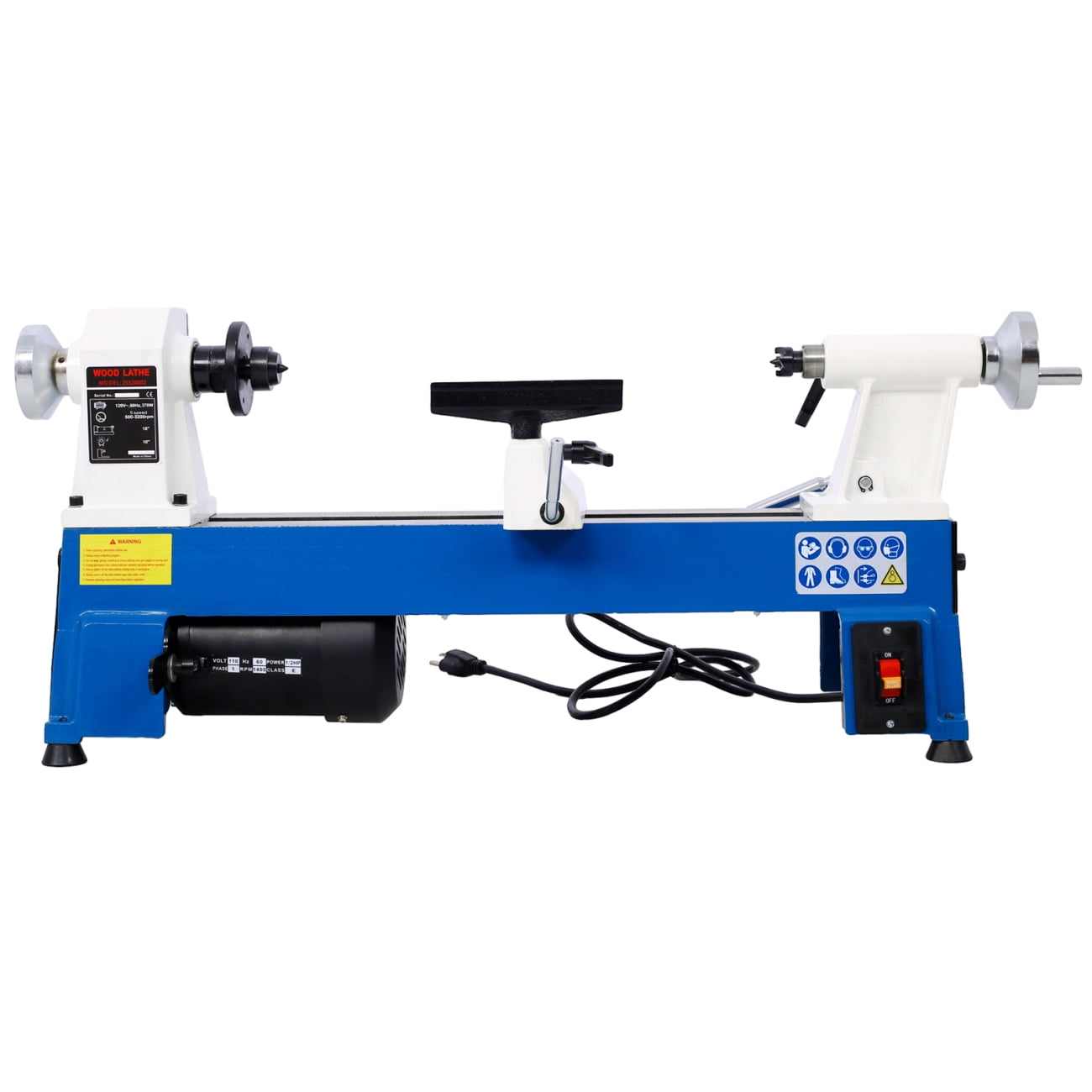 Benchtop Wood Lathe, 10" x 18" Wood Lathe Machine with 5 Variable ...