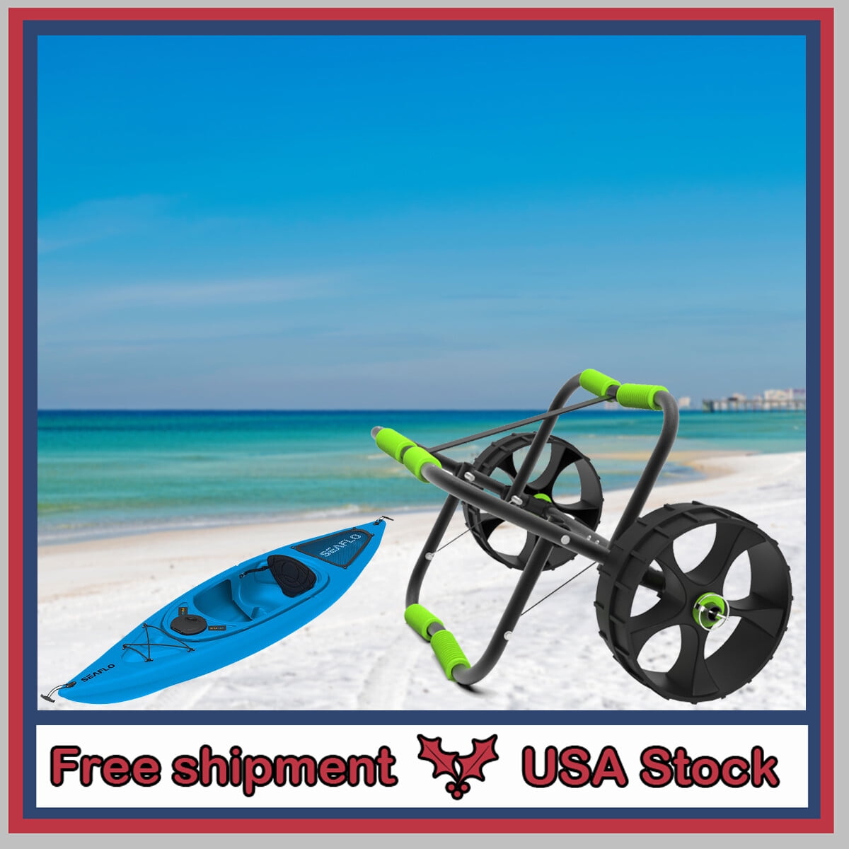 Bend Kayak Canoe Boat Carrier Rack Dolly Trailer Trolley Transport Cart ...
