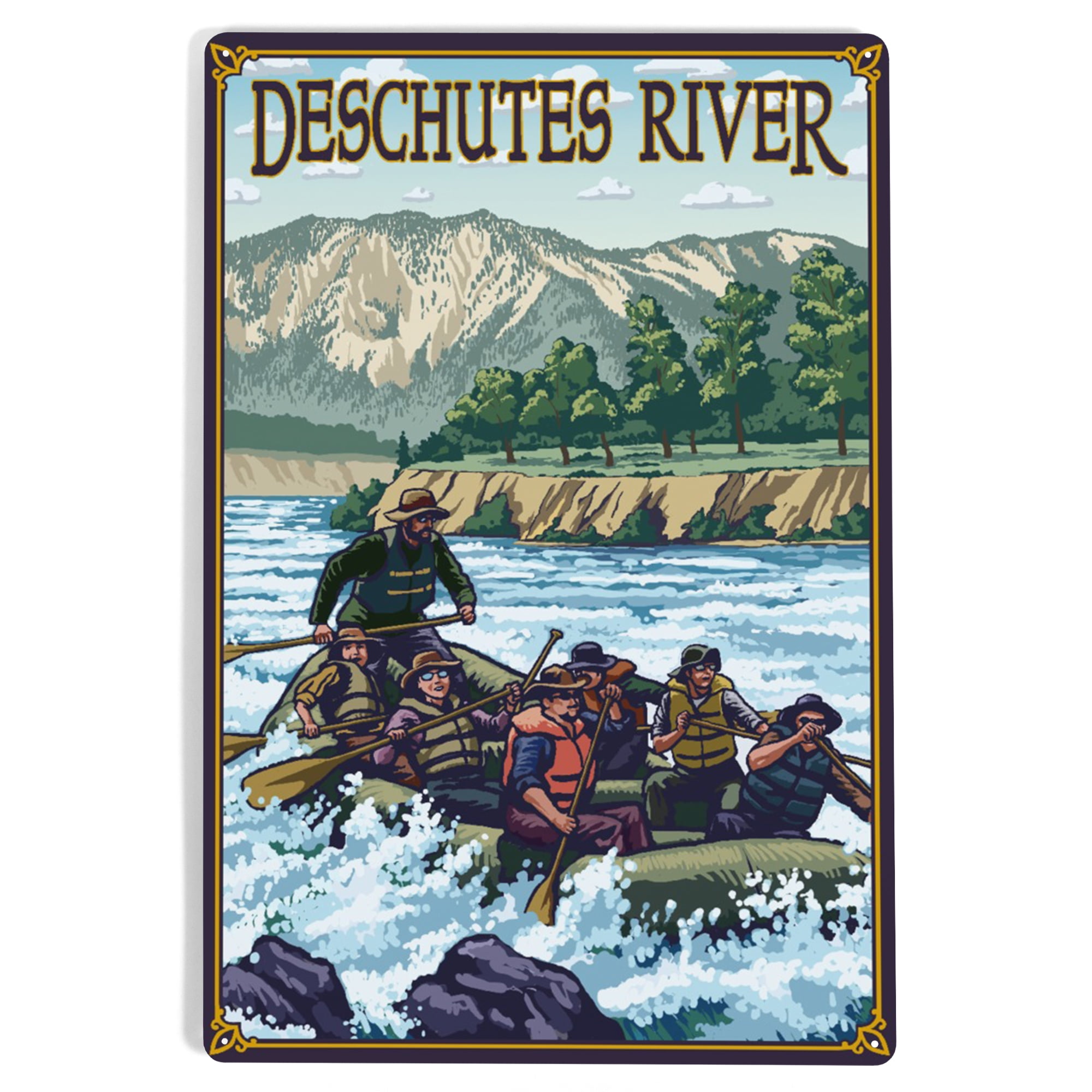 Bend, Oregon, Deschutes River Rafting (12x18 Aluminum Art, Indoor ...
