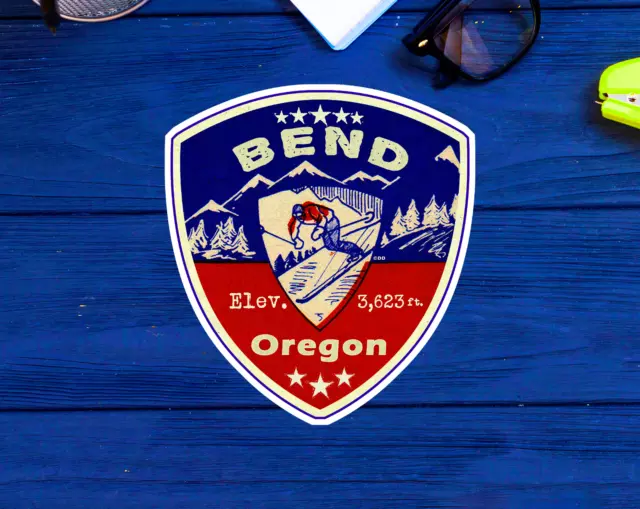 Bend Oregon Skiing Ski Mountains Skier Sticker Or Phone Decal Water ...