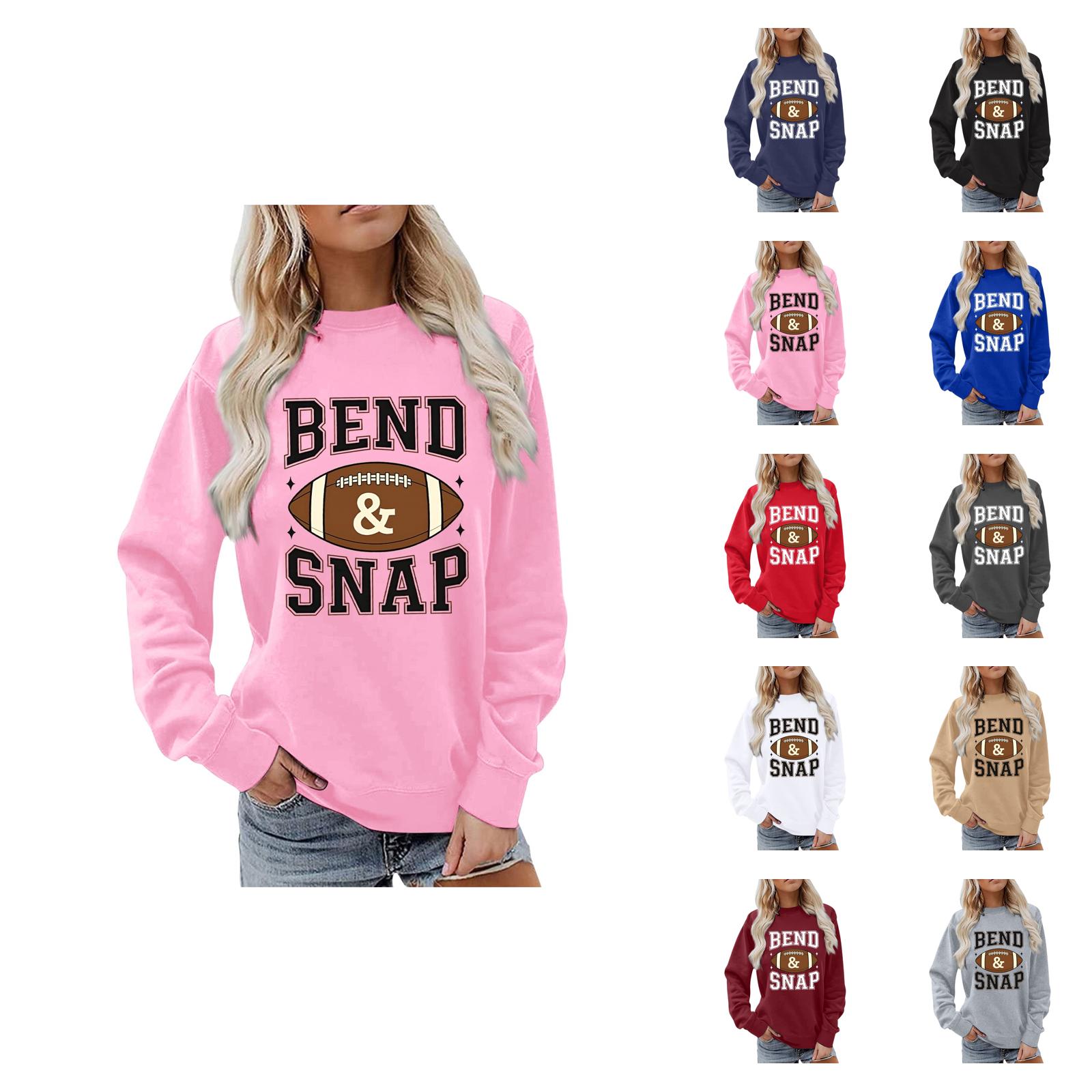 Bend & Snap Football Sweatshirts for Women 2025 Fall Winter Long Sleeve ...