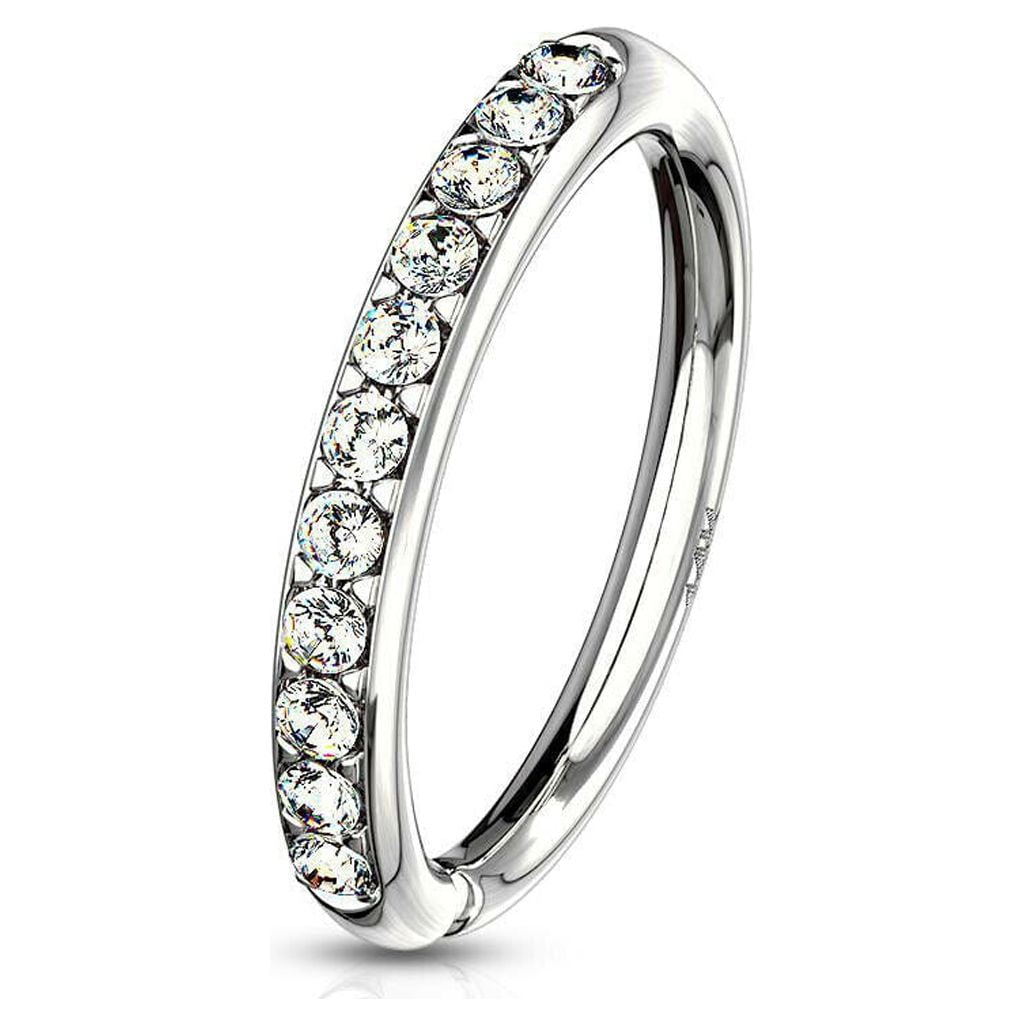 Bendable Hoop Rings For Ear Cartilage, Nose 14 Kt Gold CZ Paved ...