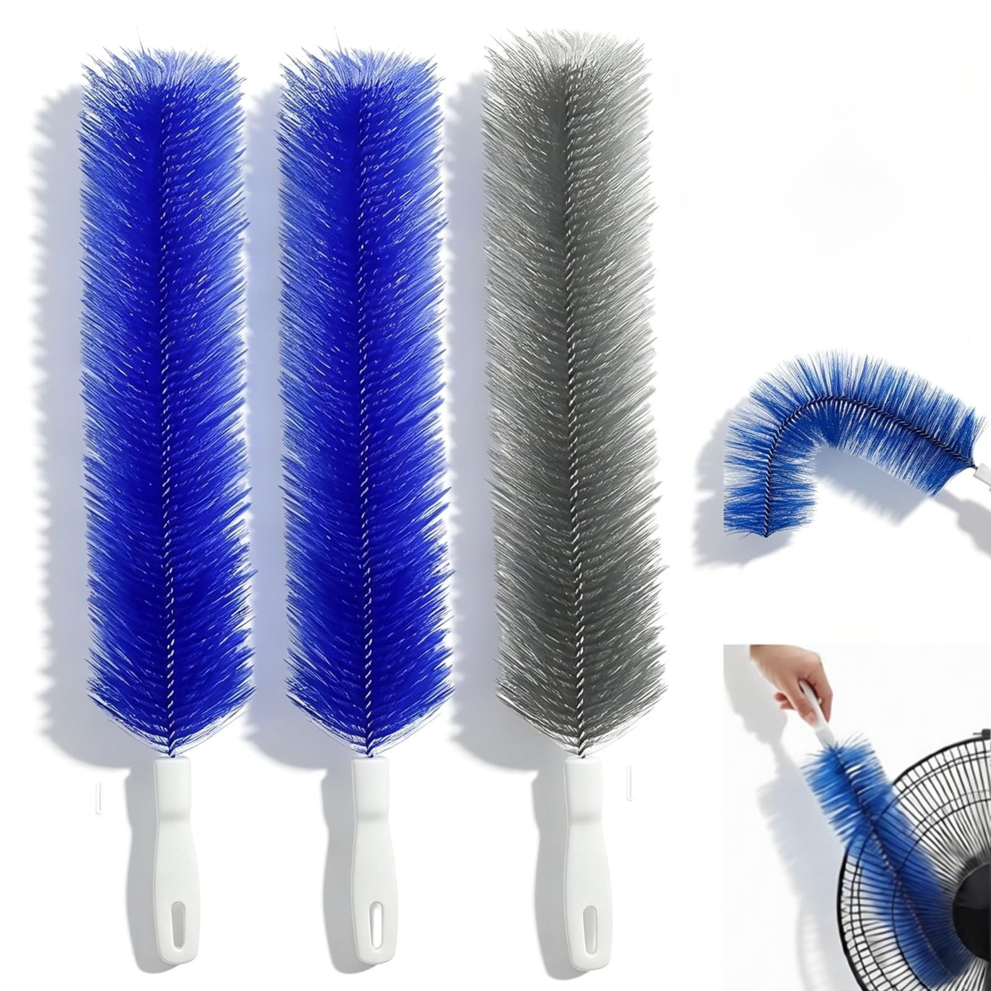 Bendable Microfiber Head, 16 IN Adjustable Fan Cleaning Brush Duster ...