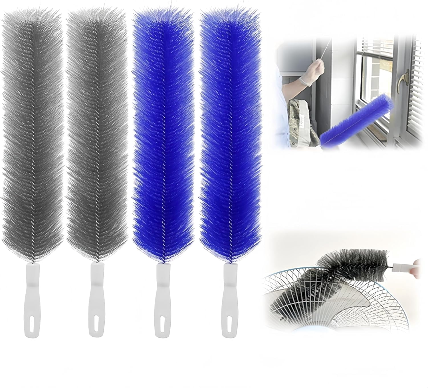 Bendable Microfiber Head, 2026 Fan Cleaner Brush Reusable Dust Remover ...