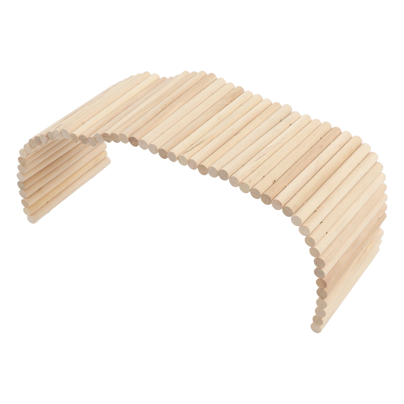 Bendable Wooden Bridge Hideout For Small Pets, Safe Birch Tunnel For ...
