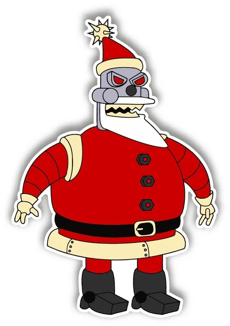 Bender Santa Claus Futurama Sticker Laptop Wall Car Phone Kids Child ...