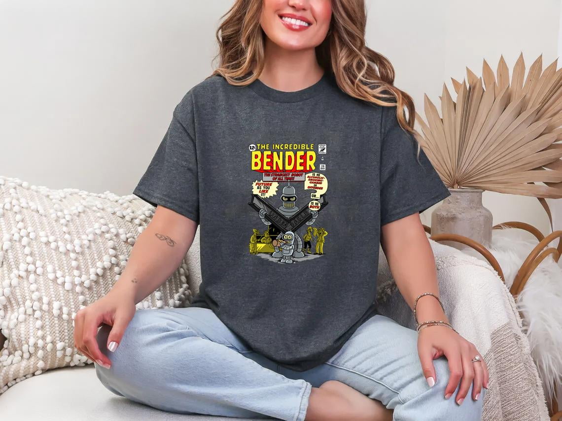 Bender T-Shirt with Futurama Robot Cartoon Character Graphic, for men ...