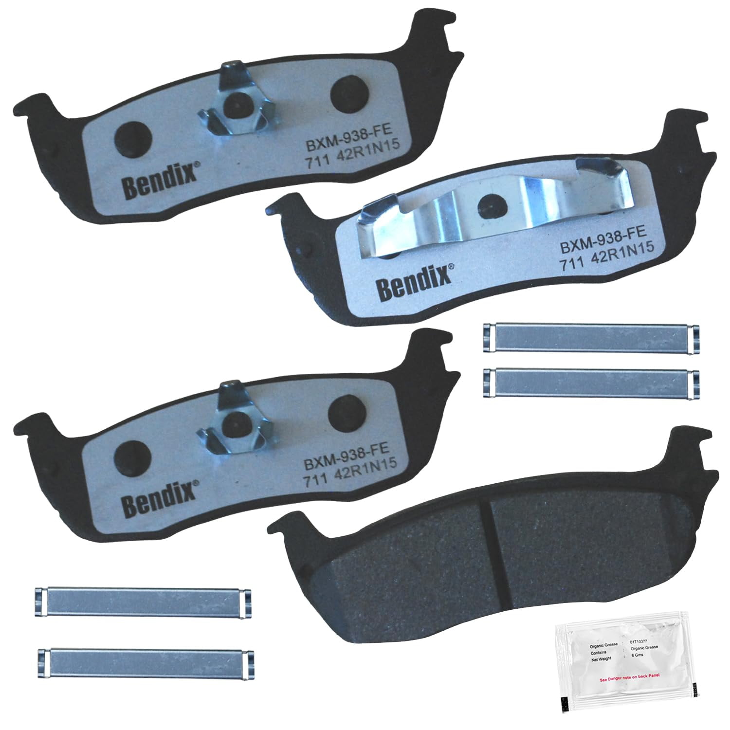 Bendix Fleet Metlok MKD711FM Semi-Metallic Rear Brake Pads for Select ...