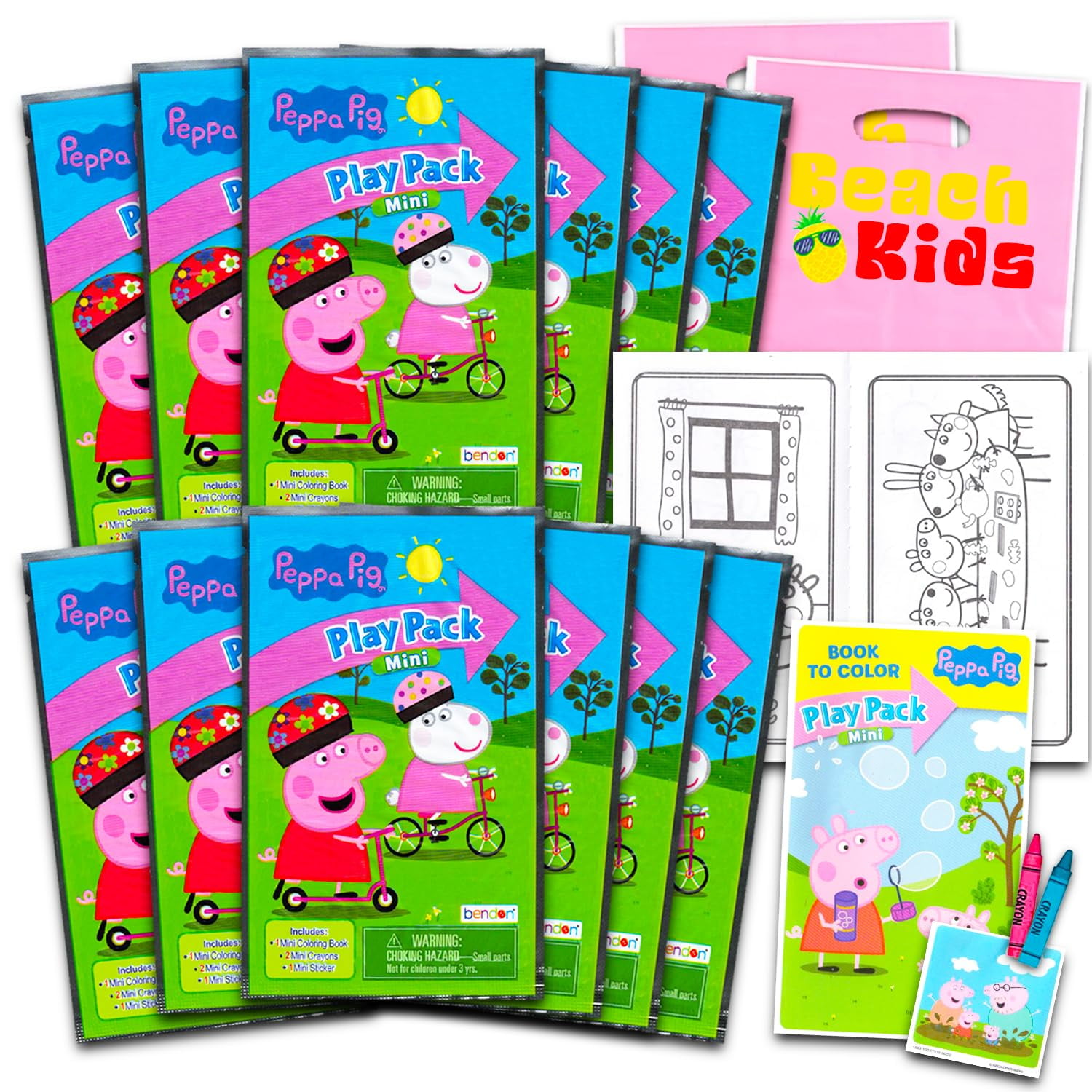 Bendon 12 PcTRDN Peppa Pig Mini Party Favors Set - Bundle with 12 Peppa ...