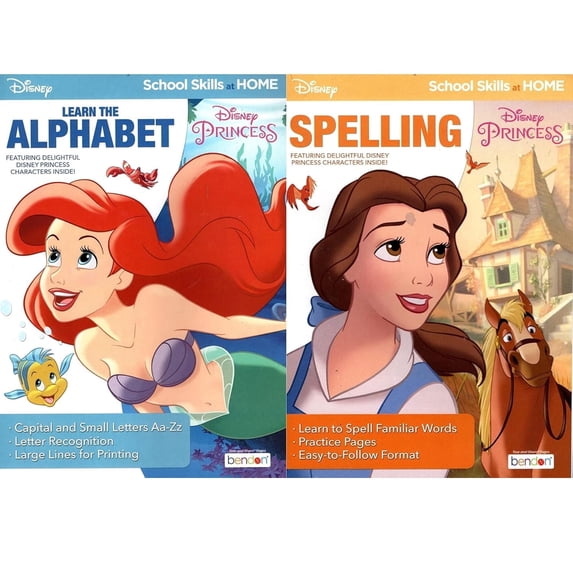 Disney Princess Learning Alphabet and Spelling book. Combo of 2 ...
