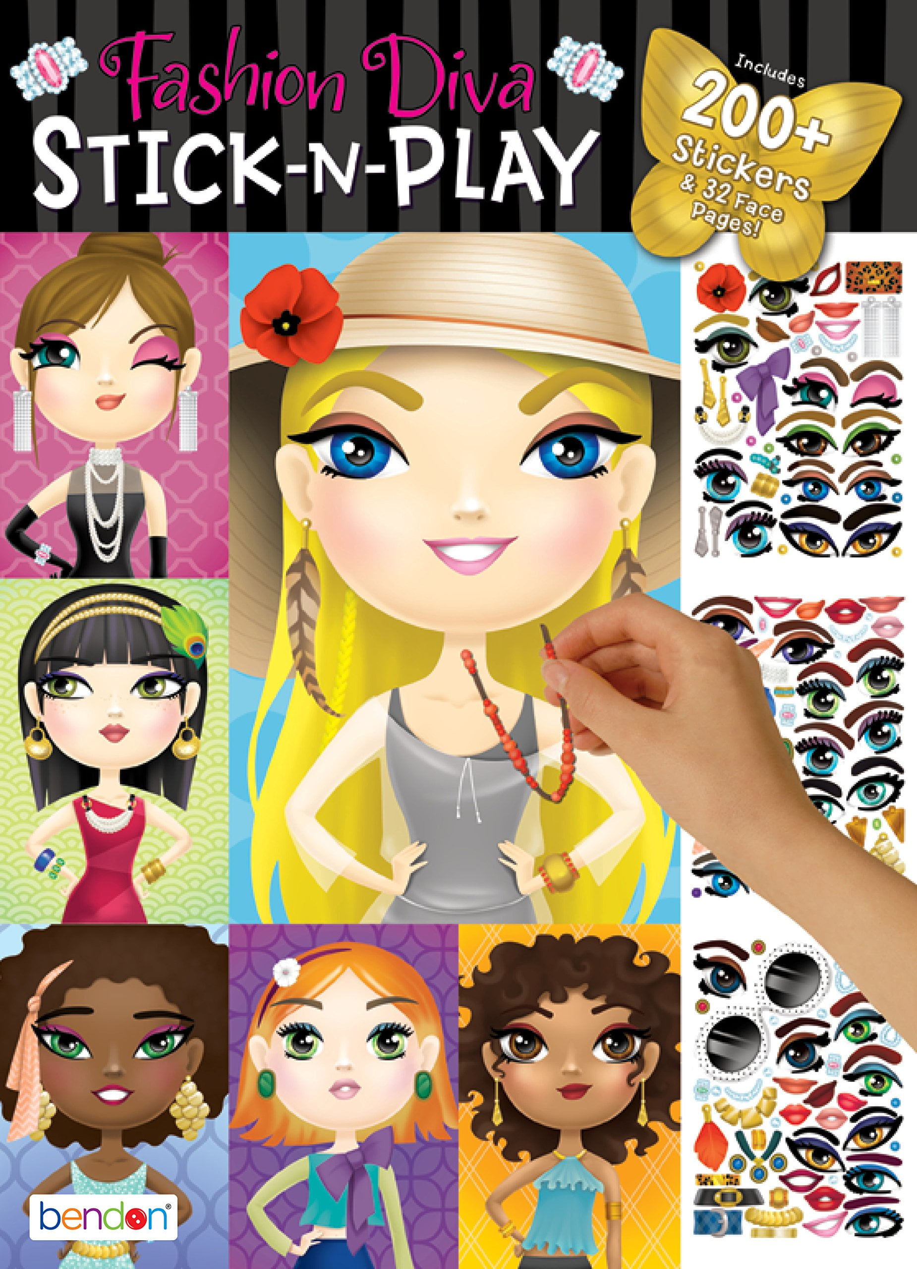 Bendon Fashion Divas Create-a-Face Sticker Play Book - Walmart.com