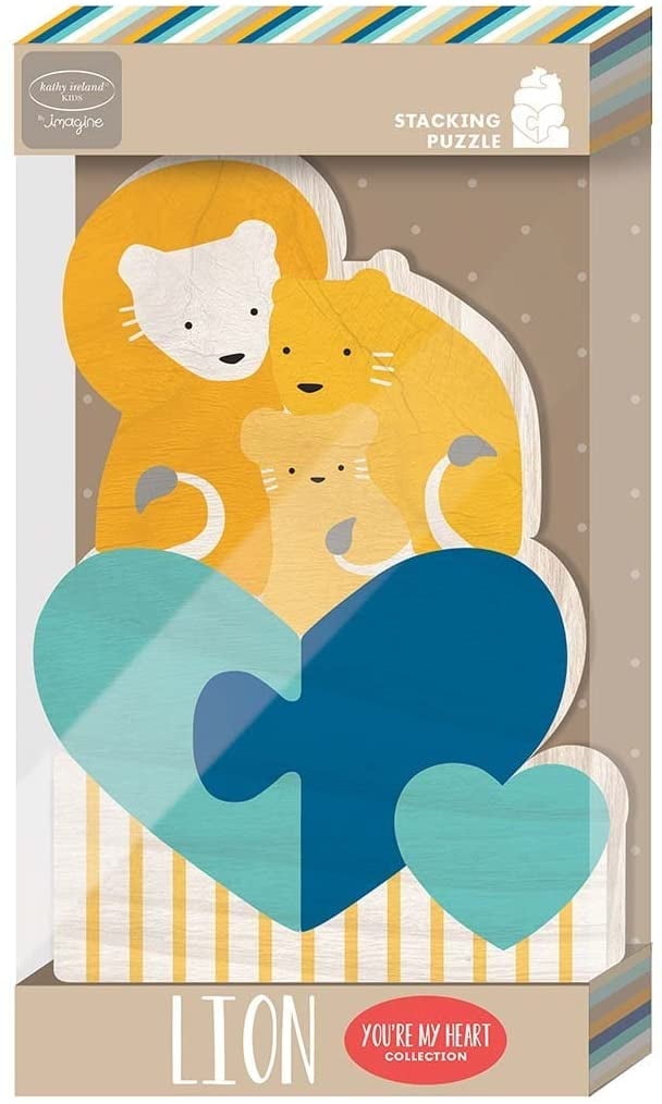 Bendon Kathy Ireland Lion Wooden Stacking Puzzle, 5 Piece, 5 in ...