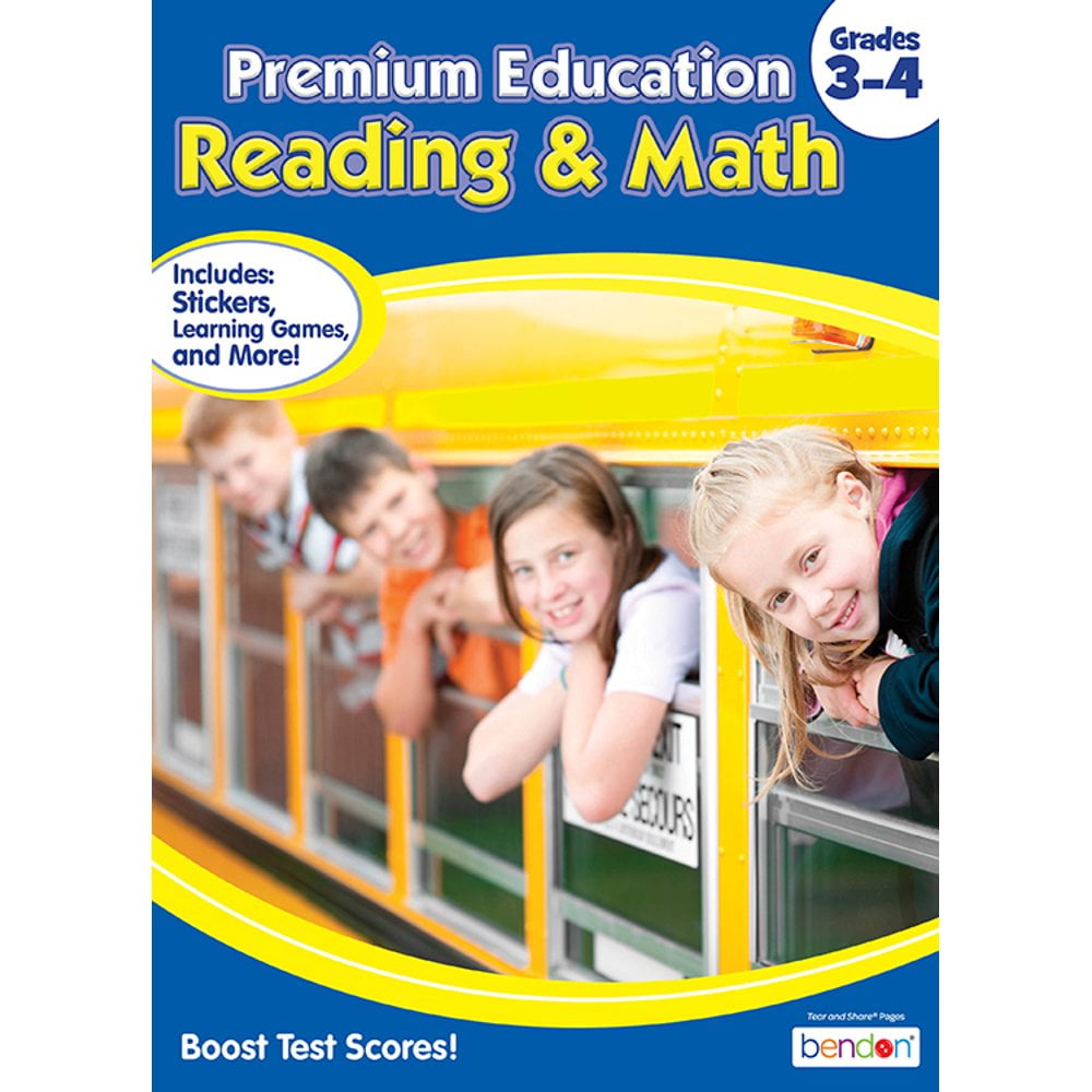 Bendon Publishing 80 Page Math/Reading Premium Workbook Grades 3 & 4 ...