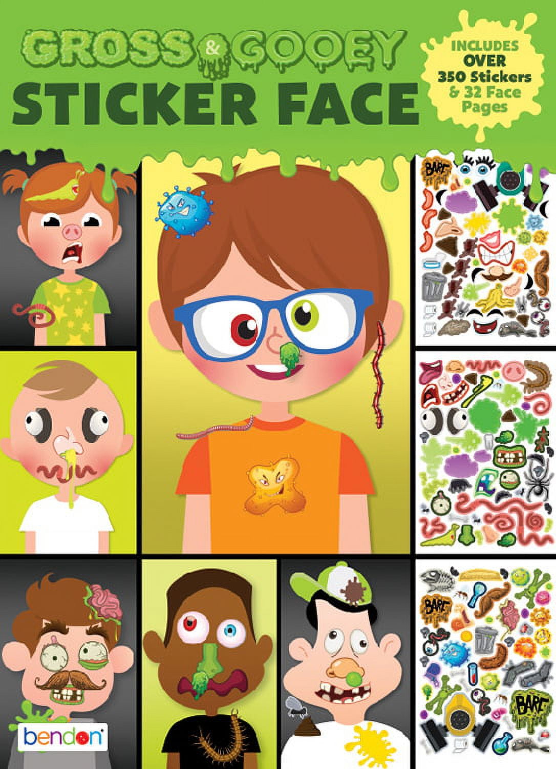 Bendon Publishing Gross & Gooey Create A Face Sticker Bk - Walmart.com
