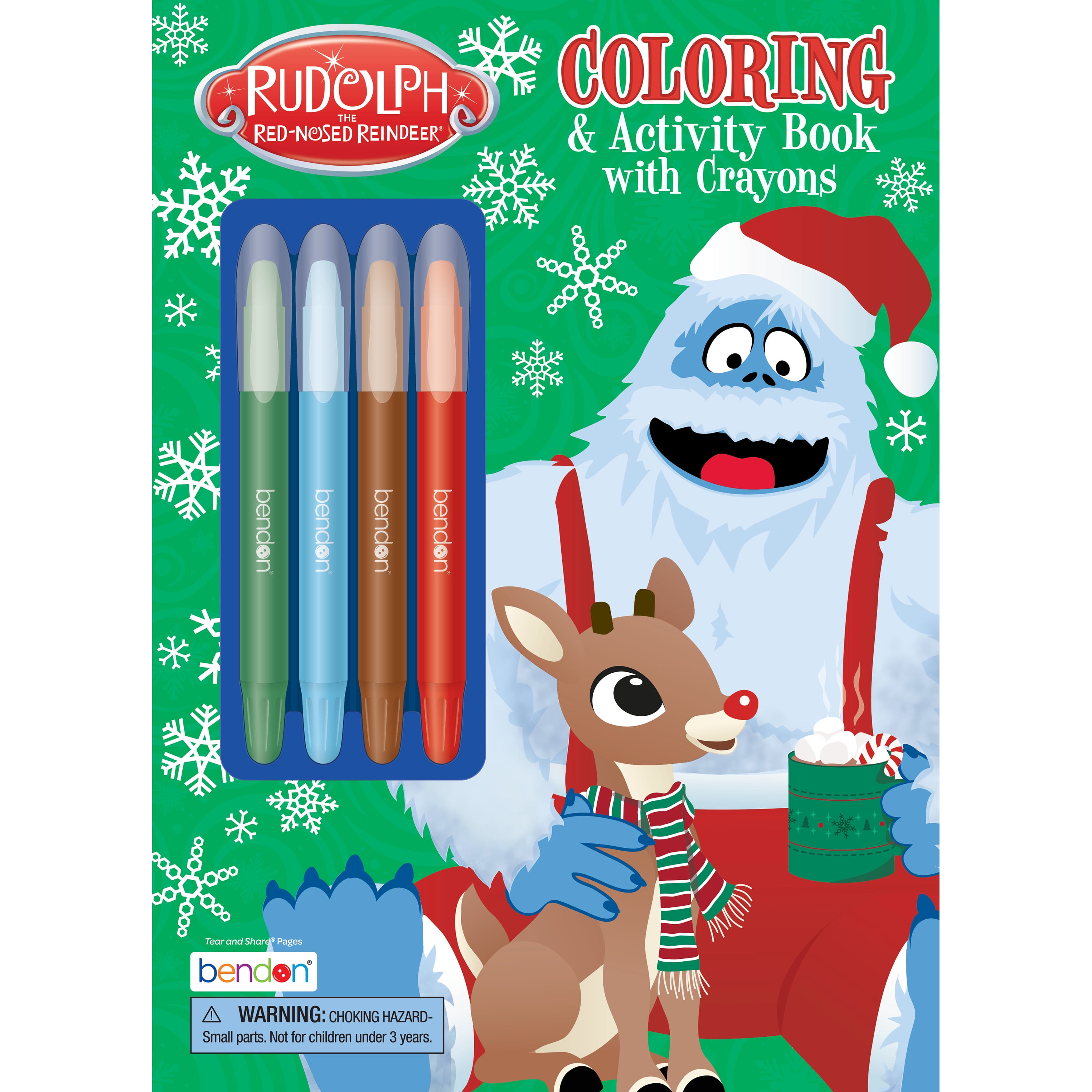 Rudolph the Red Noised Reindeer Coloring Book with 4 Twist Crayons, by ...