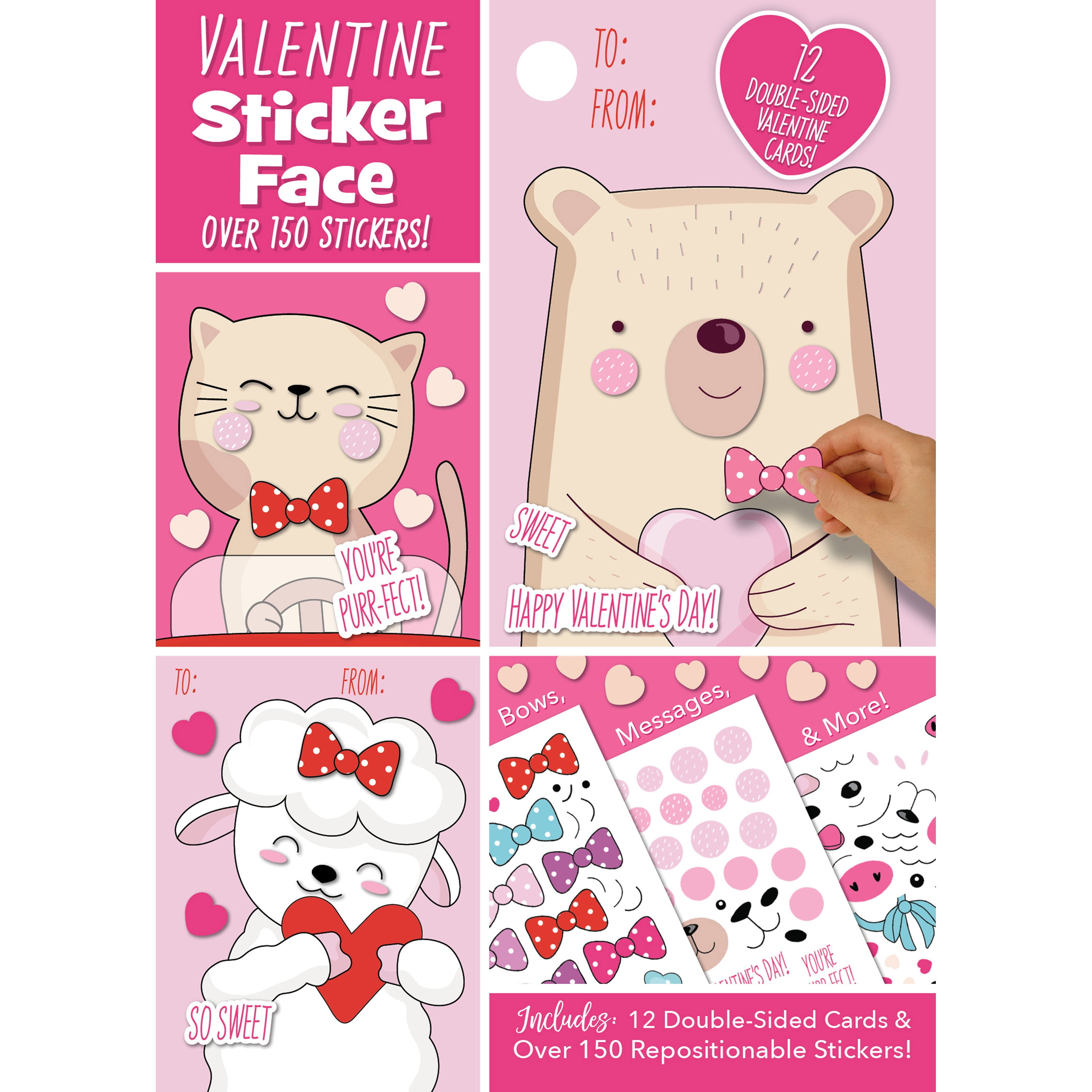 Bendon Valentine's Day Animals Sticker Face Coloring Book, 24-pages ...