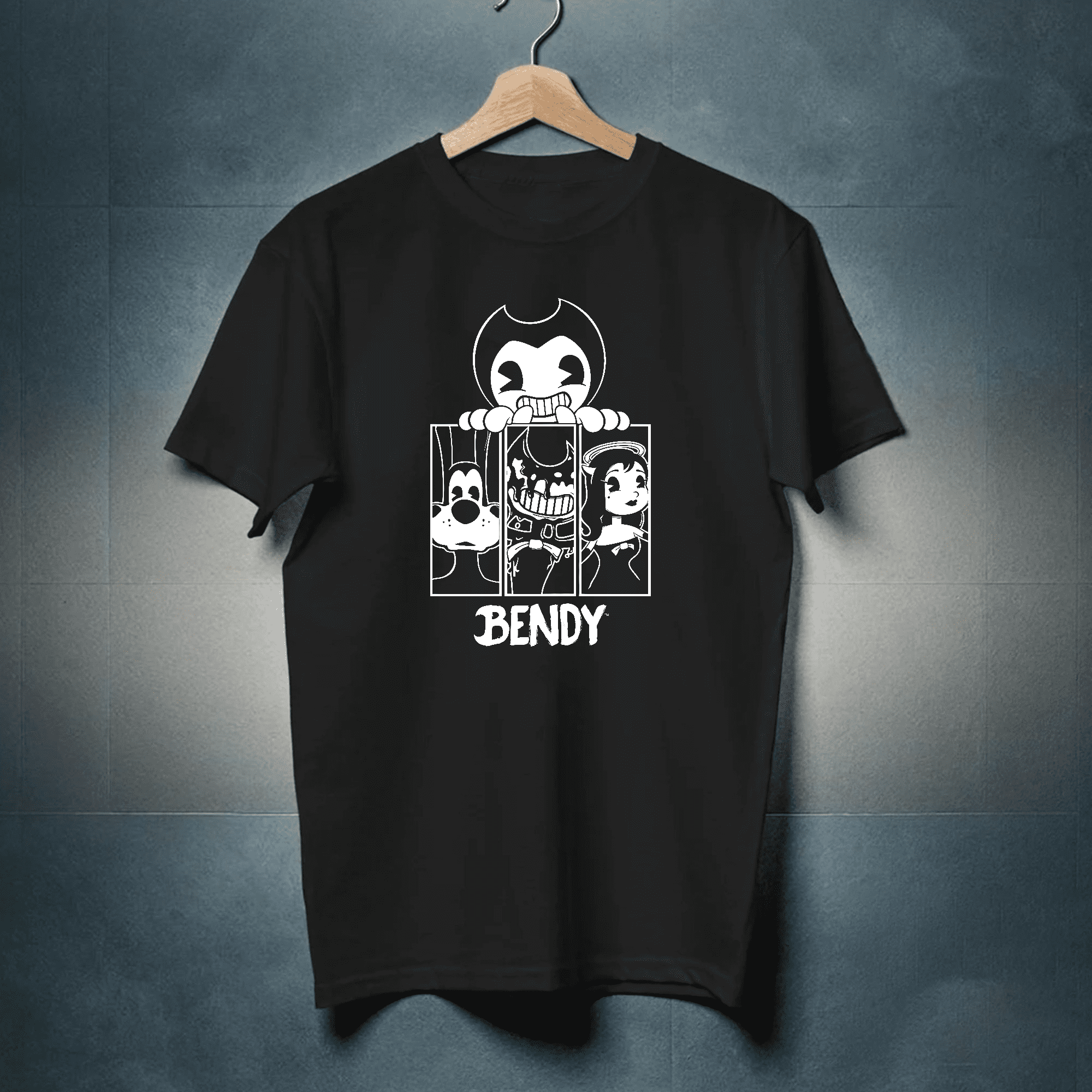 Bendy AND THE INK MACHINE PANELS T SHIRT up to Size 4XL - Walmart.com