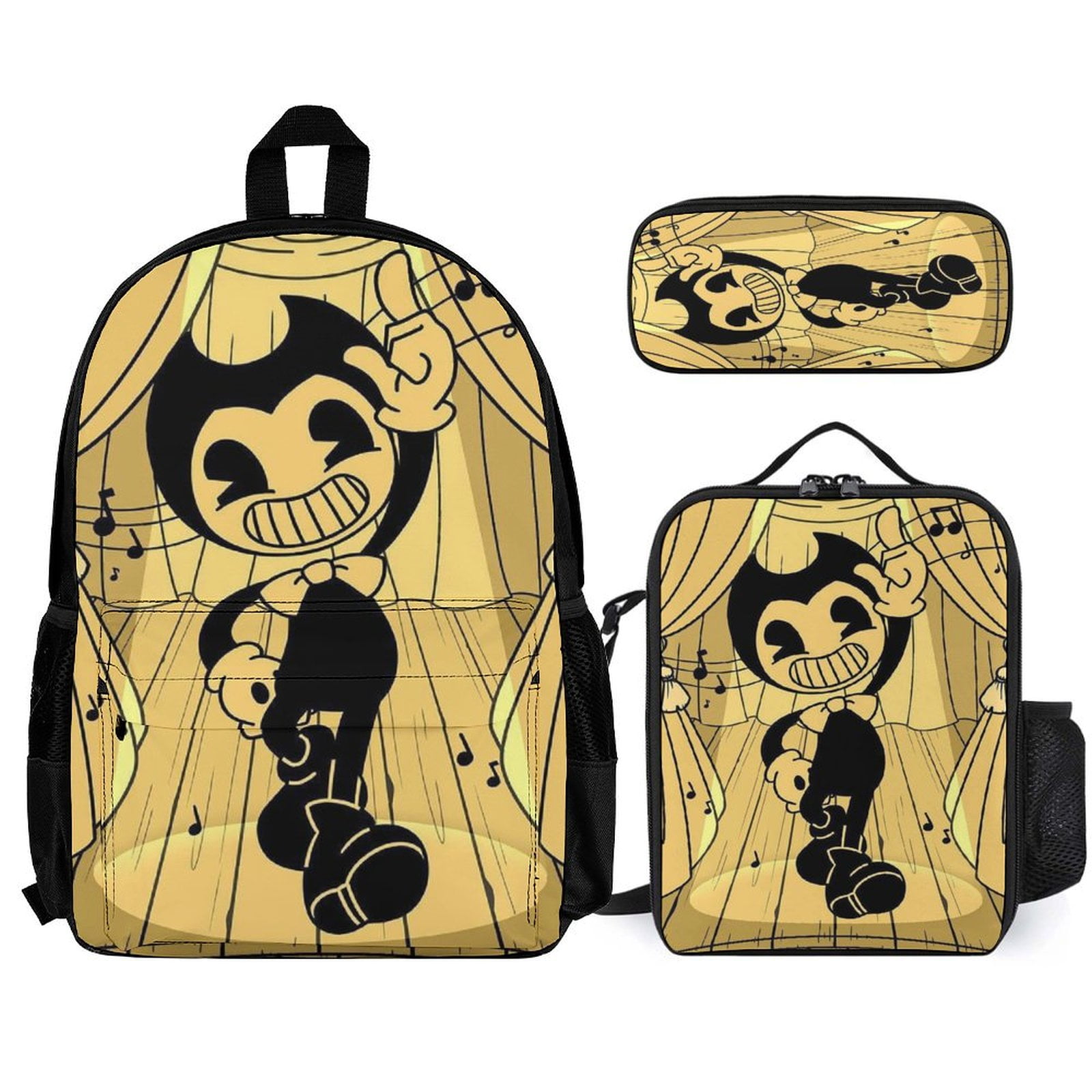 Bendy And The Ink Machine 3Pcs Backpacks Sets BookBag with Lunch Bag ...