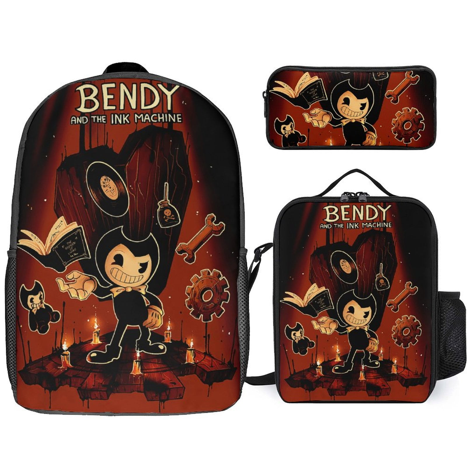 Bendy And The Ink Machine 3Pcs Backpacks Sets Bookbag with Lunch Bag ...