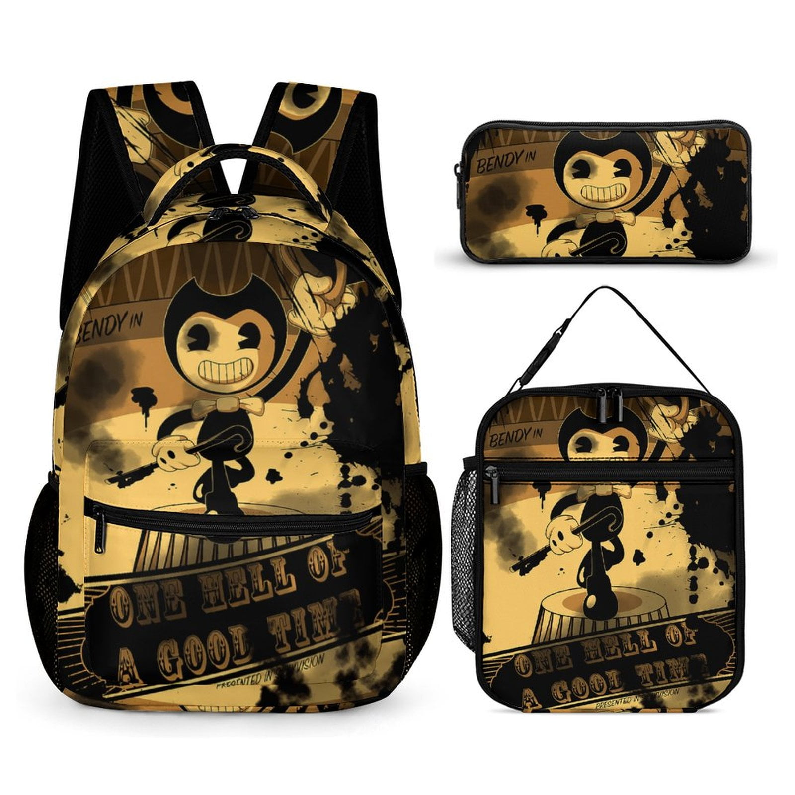 Bendy And The Ink Machine 3Pcs Backpacks Sets Bookbag with Lunch Bag ...