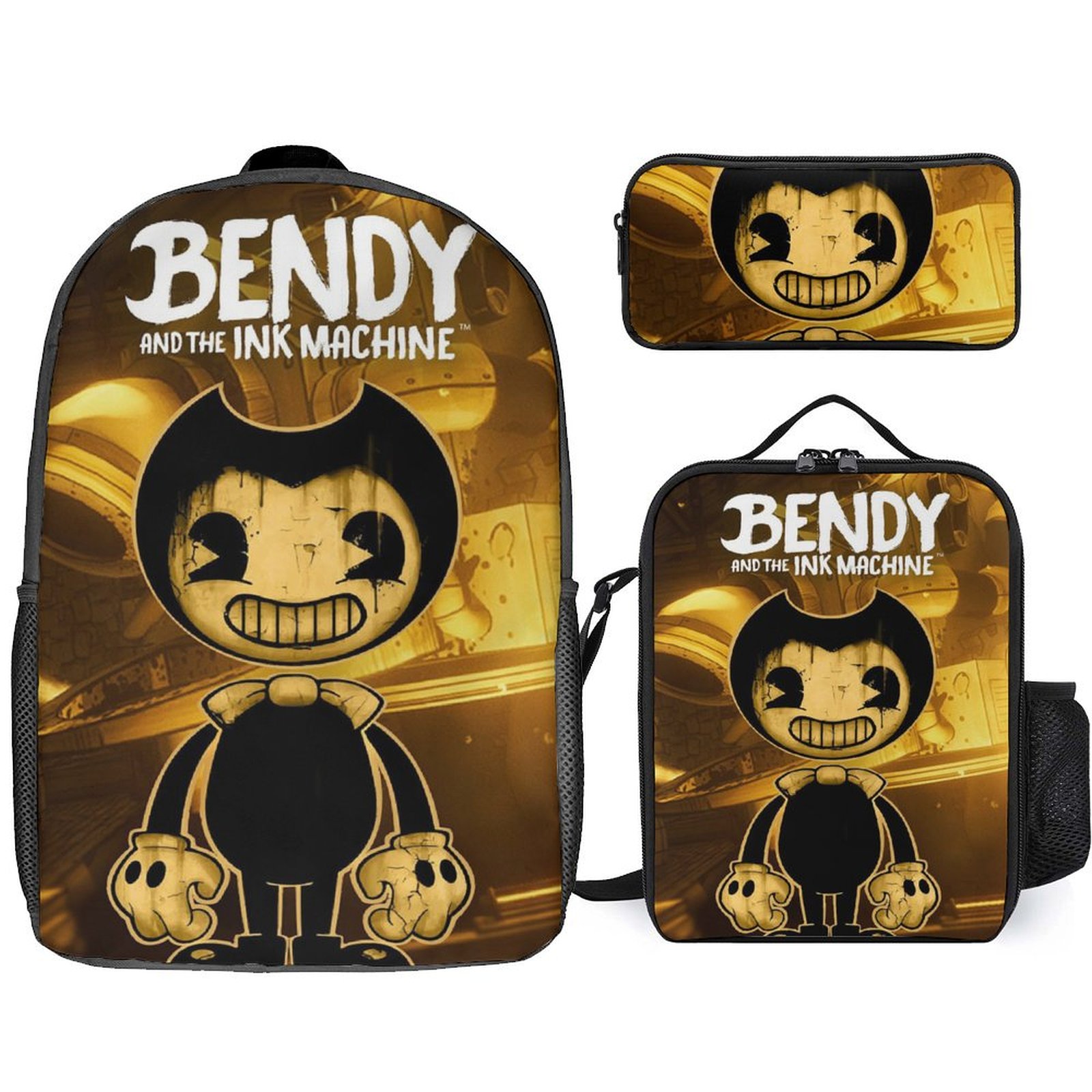 Bendy And The Ink Machine 3Pcs Backpacks Sets Bookbag with Lunch Bag ...