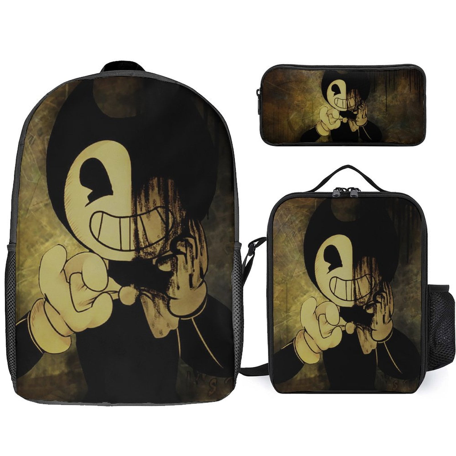 Bendy And The Ink Machine 3Pcs BookBag Backpacks Sets with Lunch Bag ...