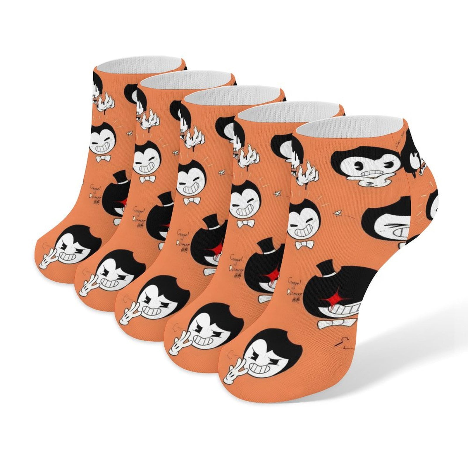 Bendy And The Ink Machine 5 pairs of socks low cut comfortable casual ...