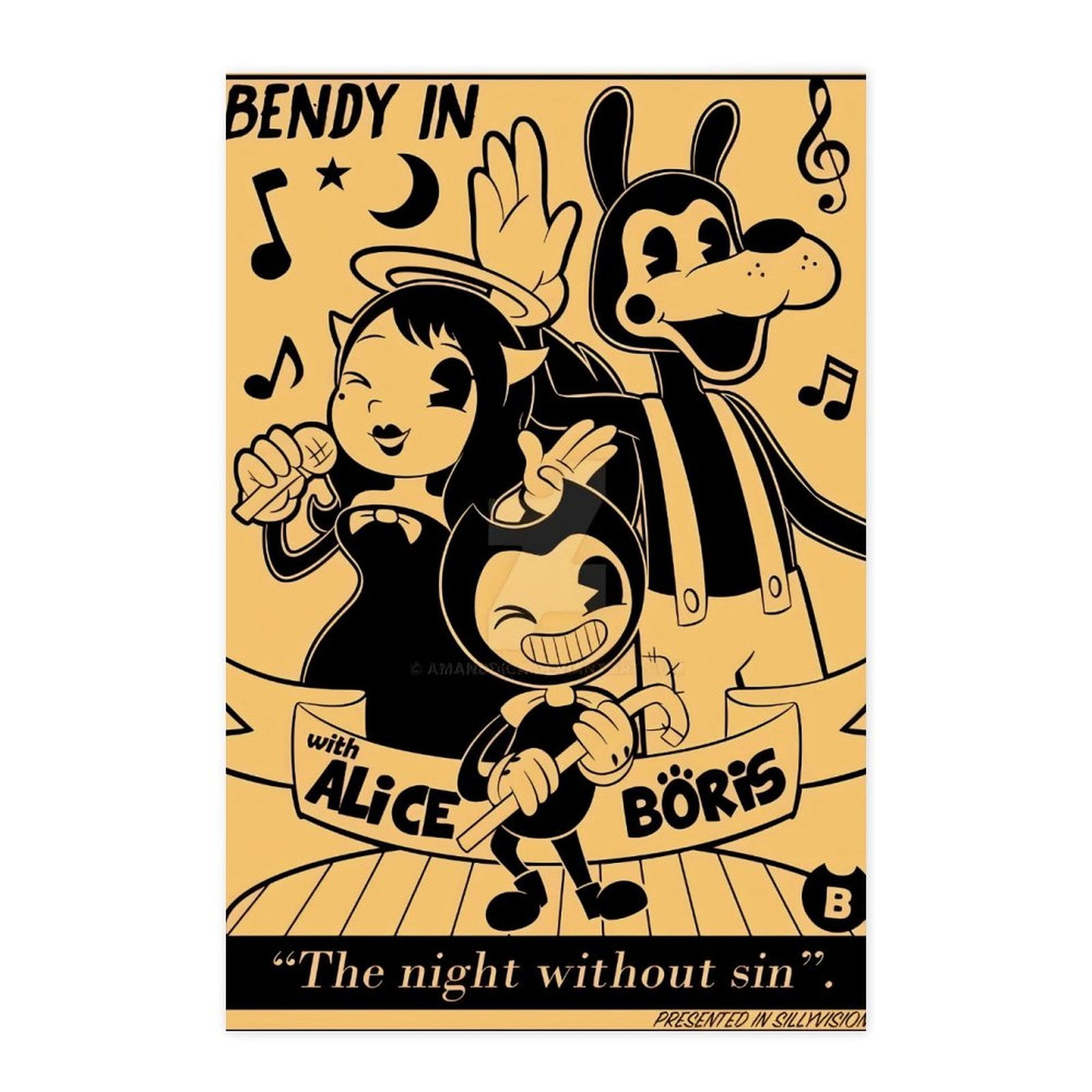 Bendy And The Ink Machine Anime stickers posters wall decoration 30*45 ...