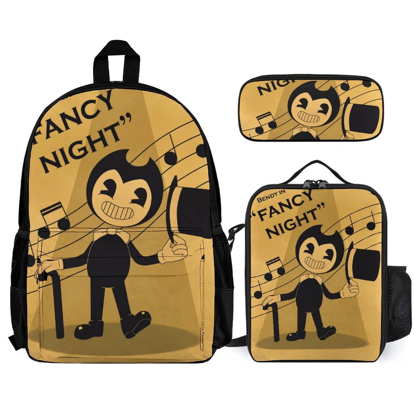 Bendy And The Ink Machine Backpacks 3 Piece Set Bookbag with Lunch Bag ...