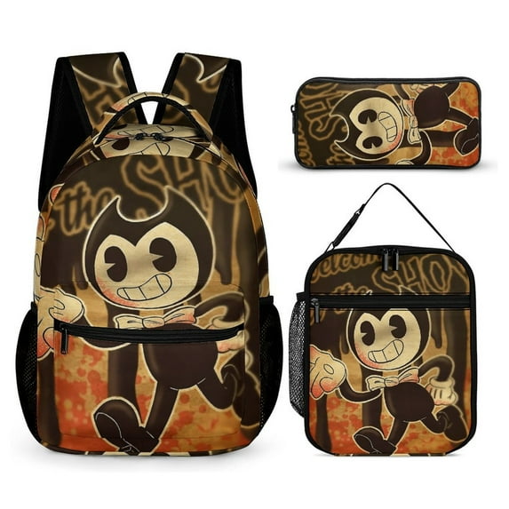 Bendy And The Ink Machine Backpacks 3 Piece Set Bookbag with Lunch Bag ...