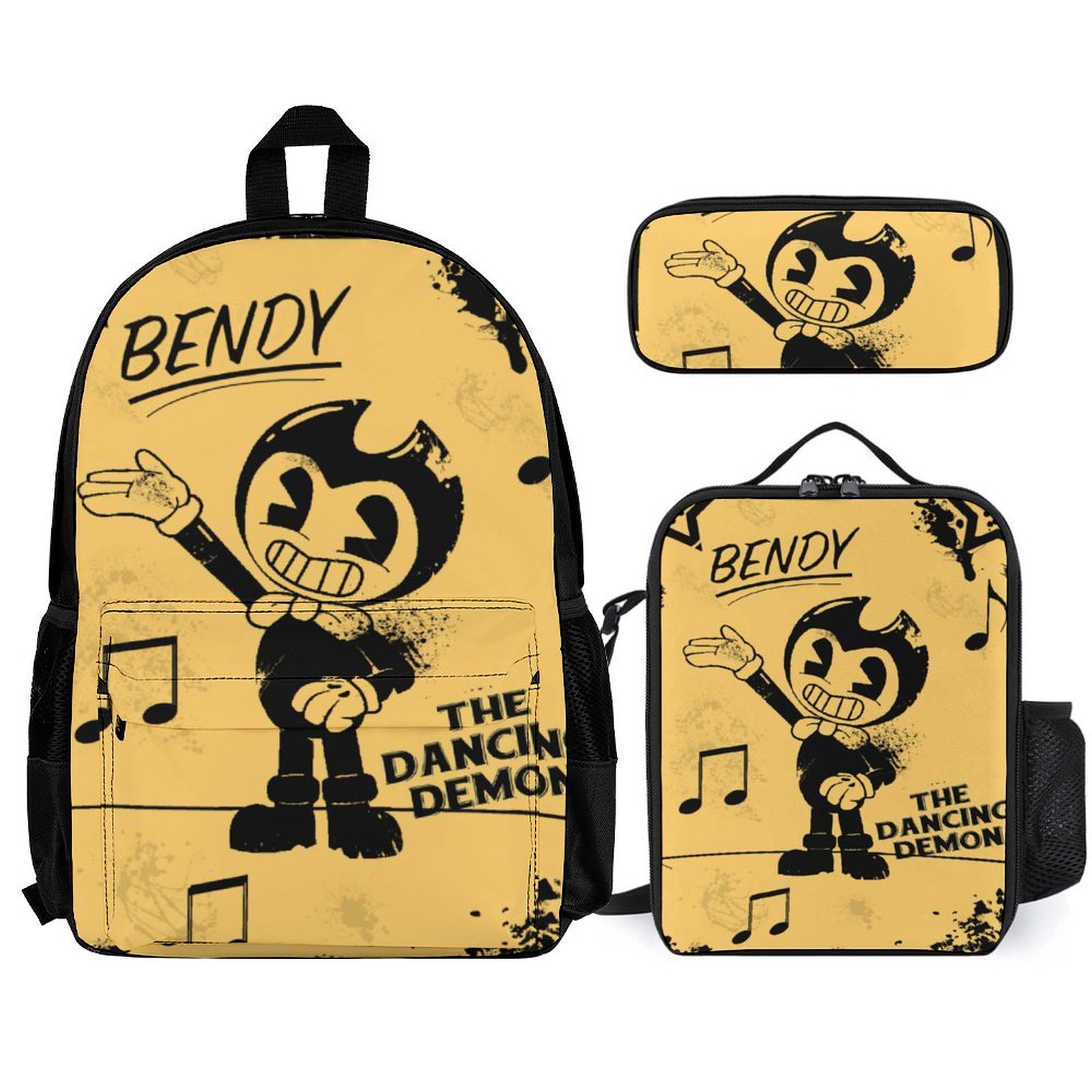 Bendy And The Ink Machine Backpacks 3 Piece Set Bookbag with Lunch Bag ...