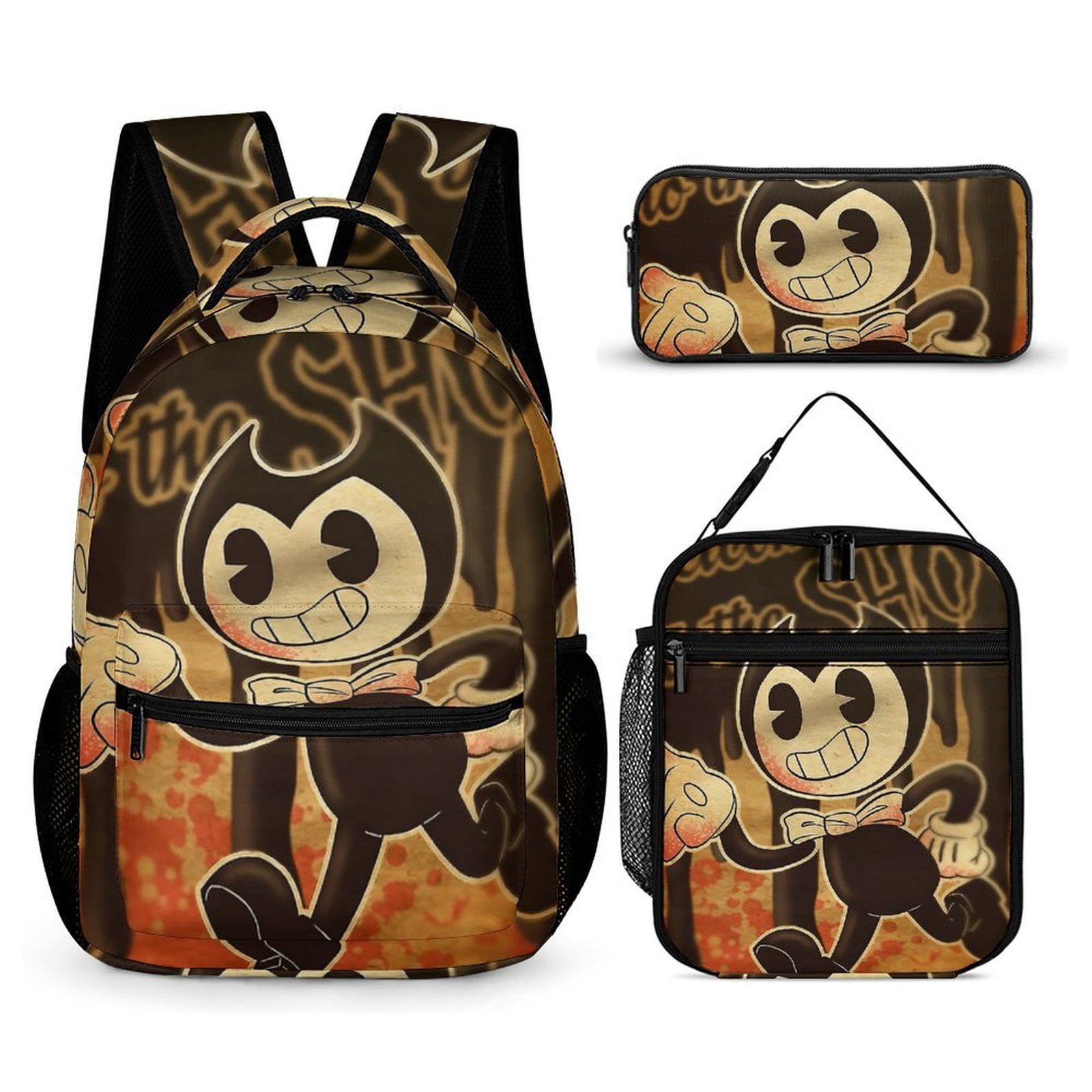 Bendy And The Ink Machine Backpacks 3 Piece Set Bookbag with Lunch Bag ...