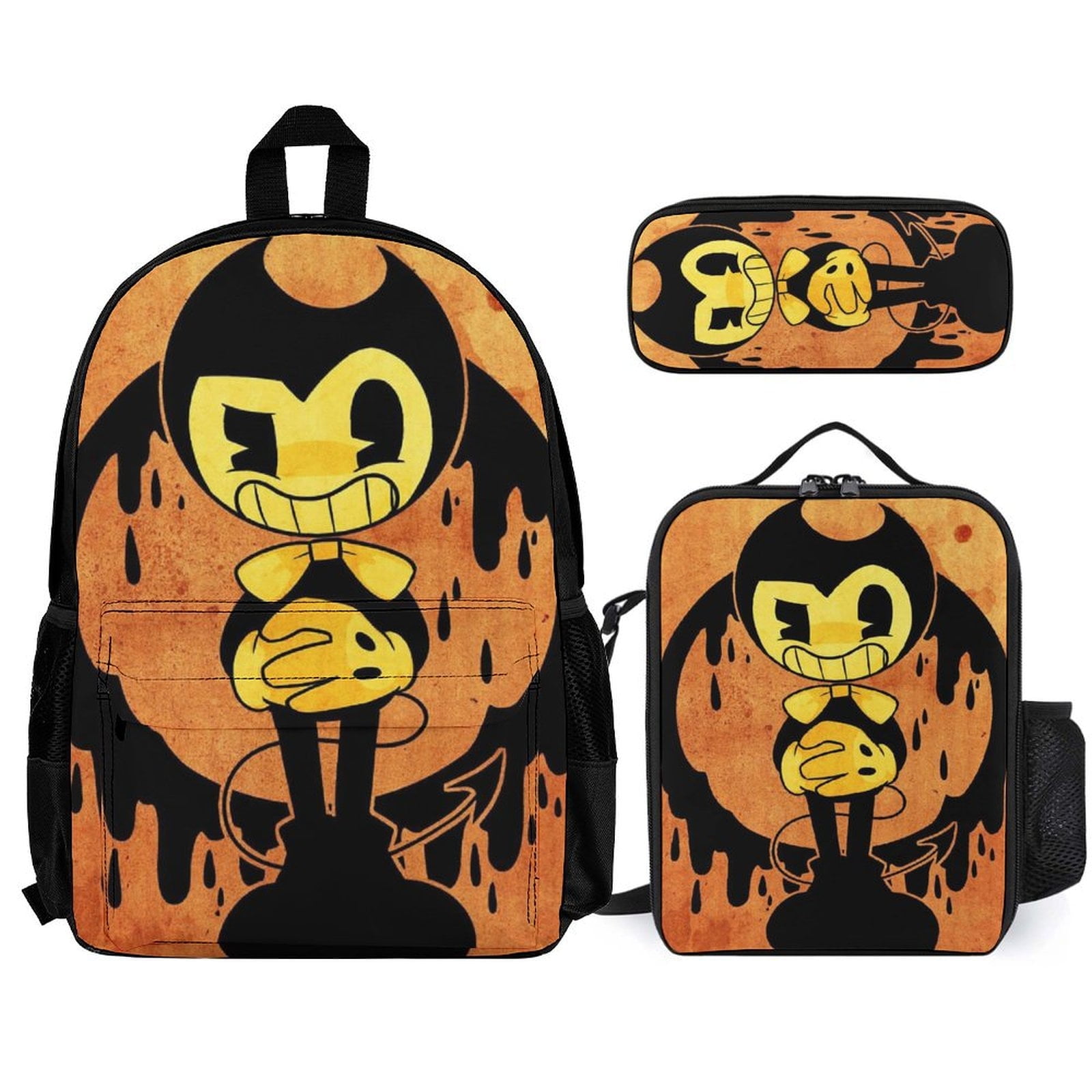 Bendy And The Ink Machine Backpacks 3 Piece Set Bookbag with Lunch Bag ...