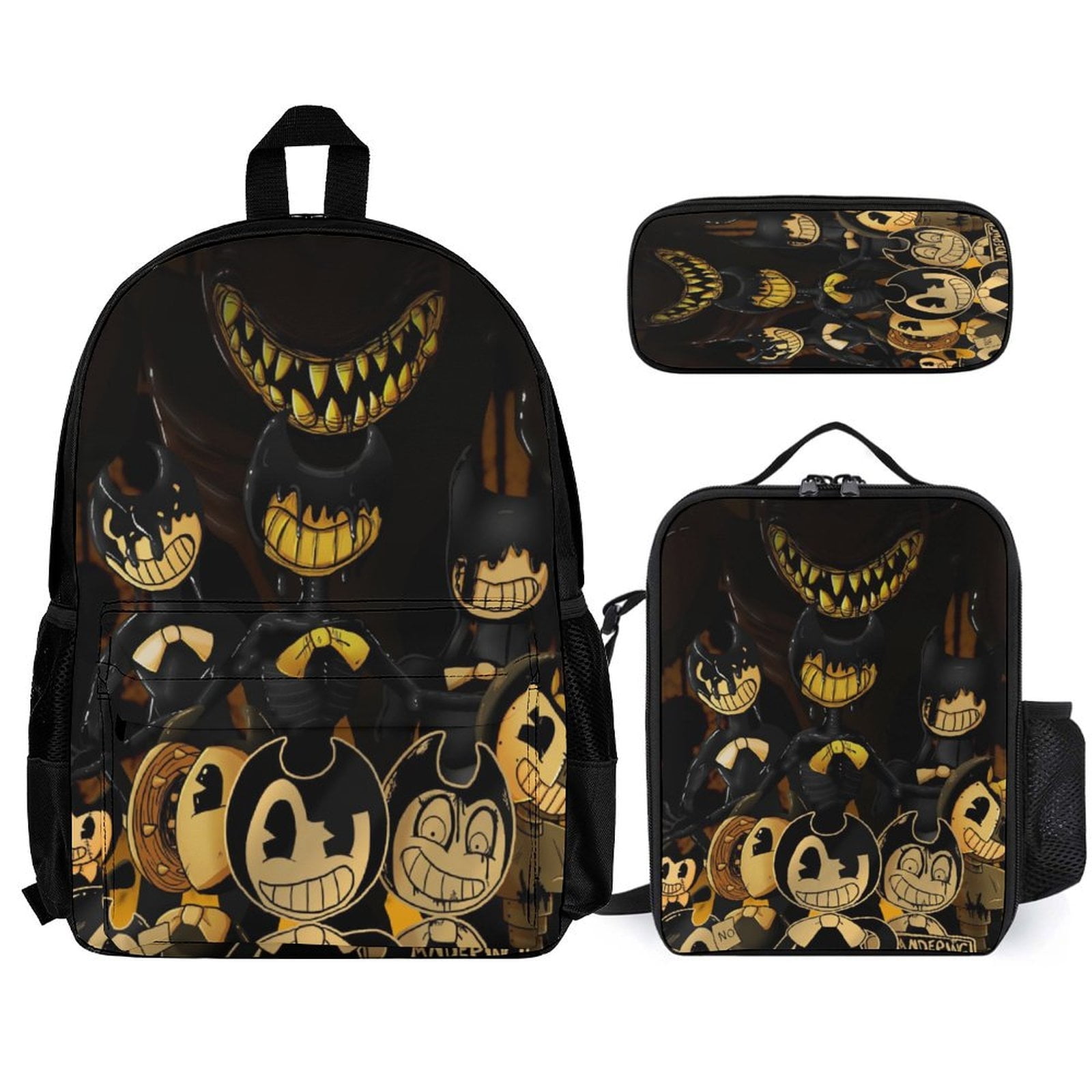 Bendy And The Ink Machine Backpacks 3 Piece Set Bookbag with Lunch Bag ...