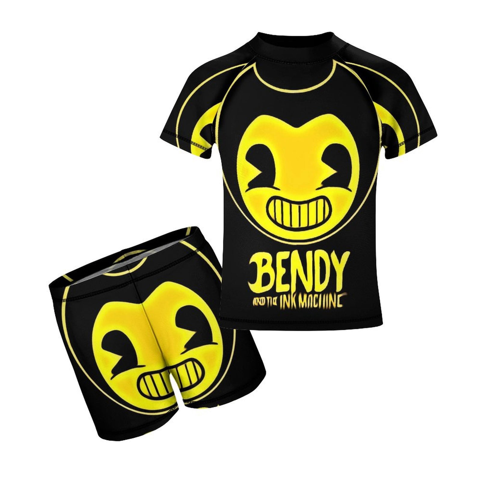 Bendy And The Ink Machine Boys 2 piece swimsuit set short sleeve 10-12Y ...