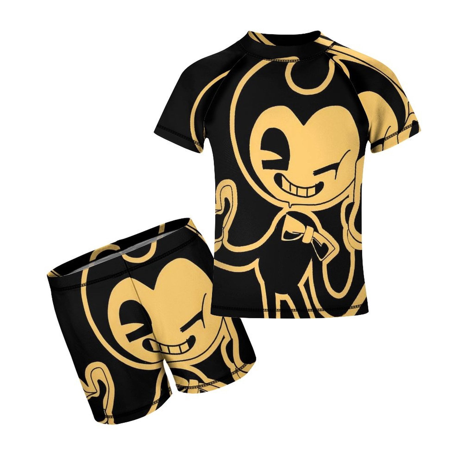 Bendy And The Ink Machine Boys 2 piece swimsuit set short sleeve 7-9Y ...