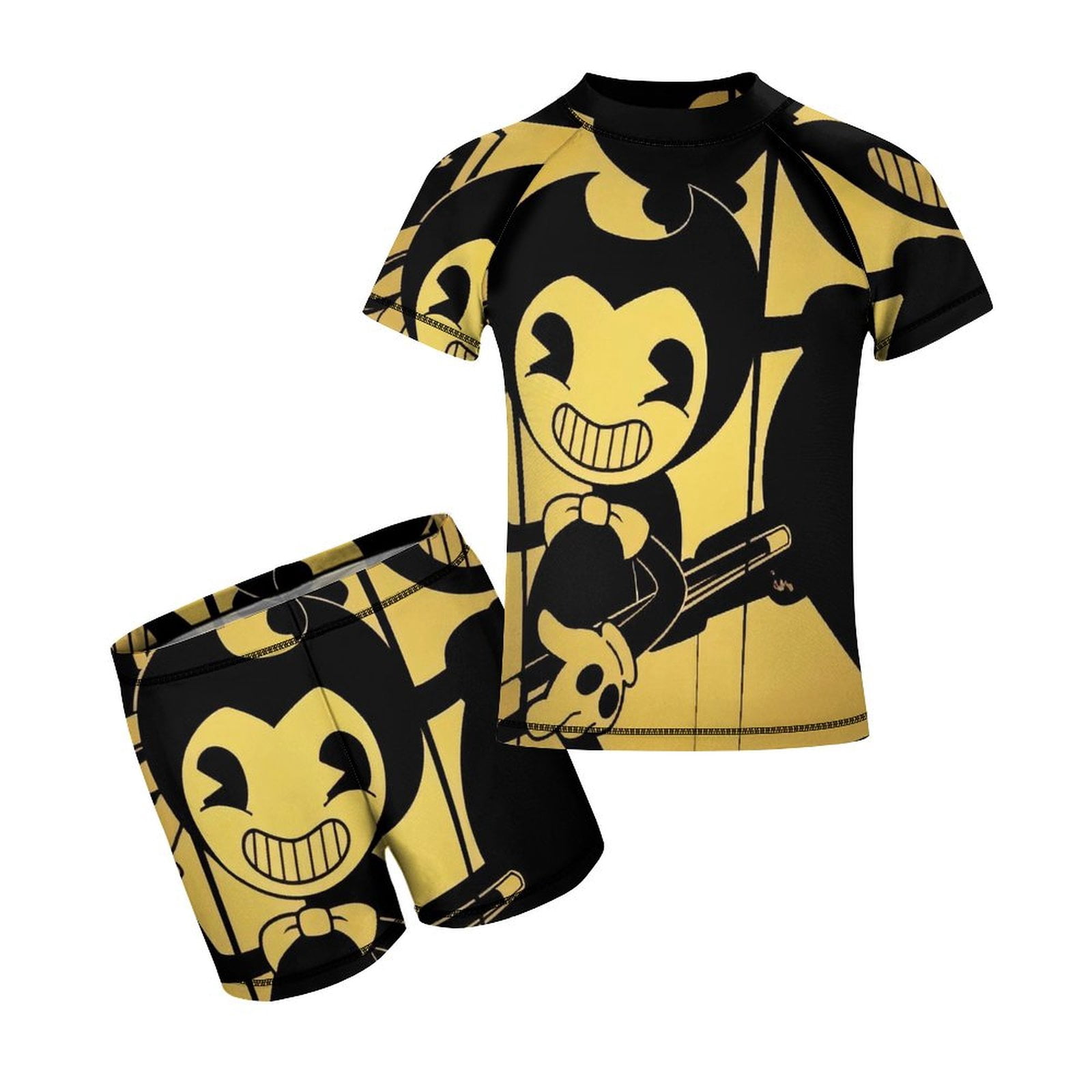 Bendy And The Ink Machine Boys 2 piece swimsuit set short sleeve 7-9Y ...