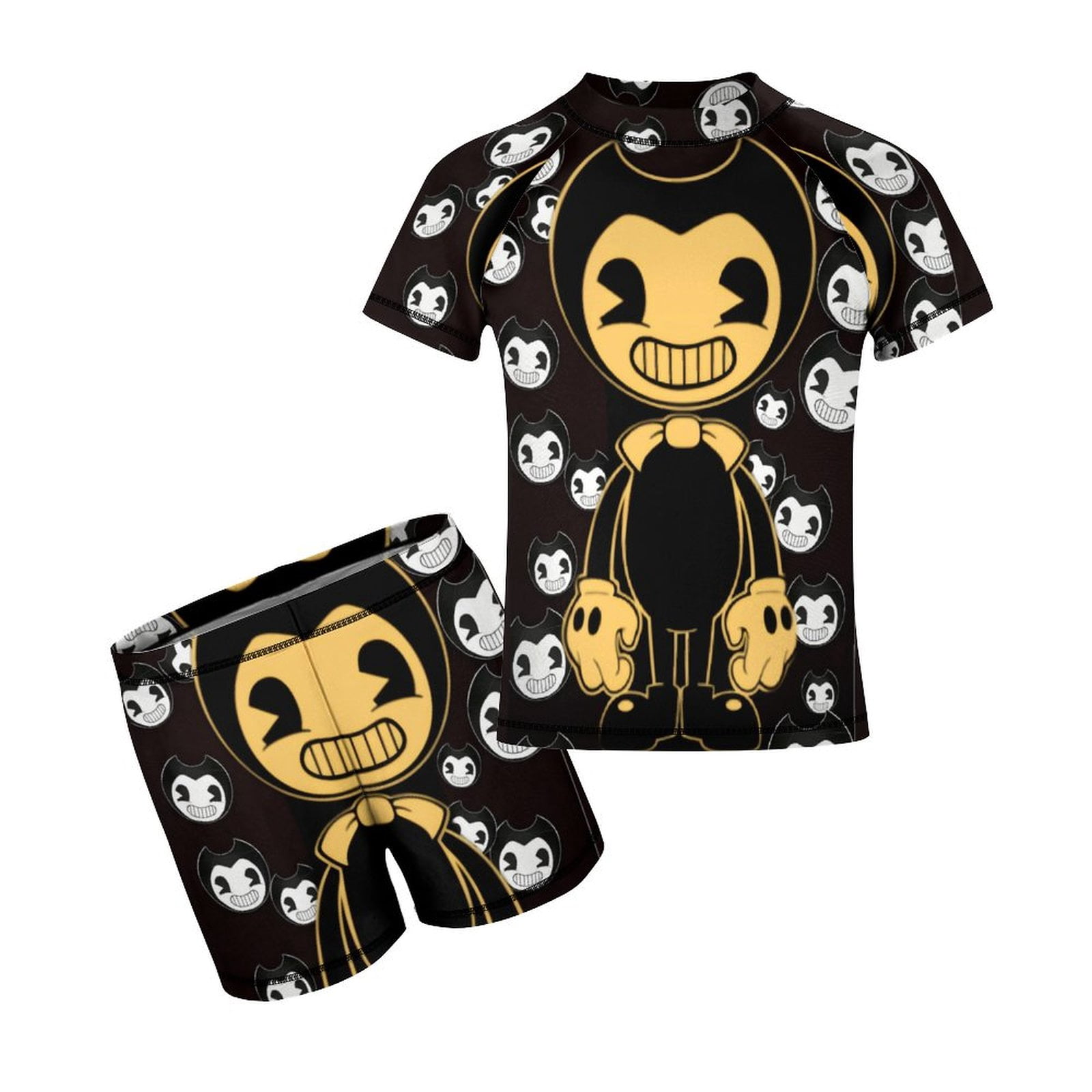 Bendy And The Ink Machine Boys 2 piece swimsuit set short sleeve 9-11Y ...