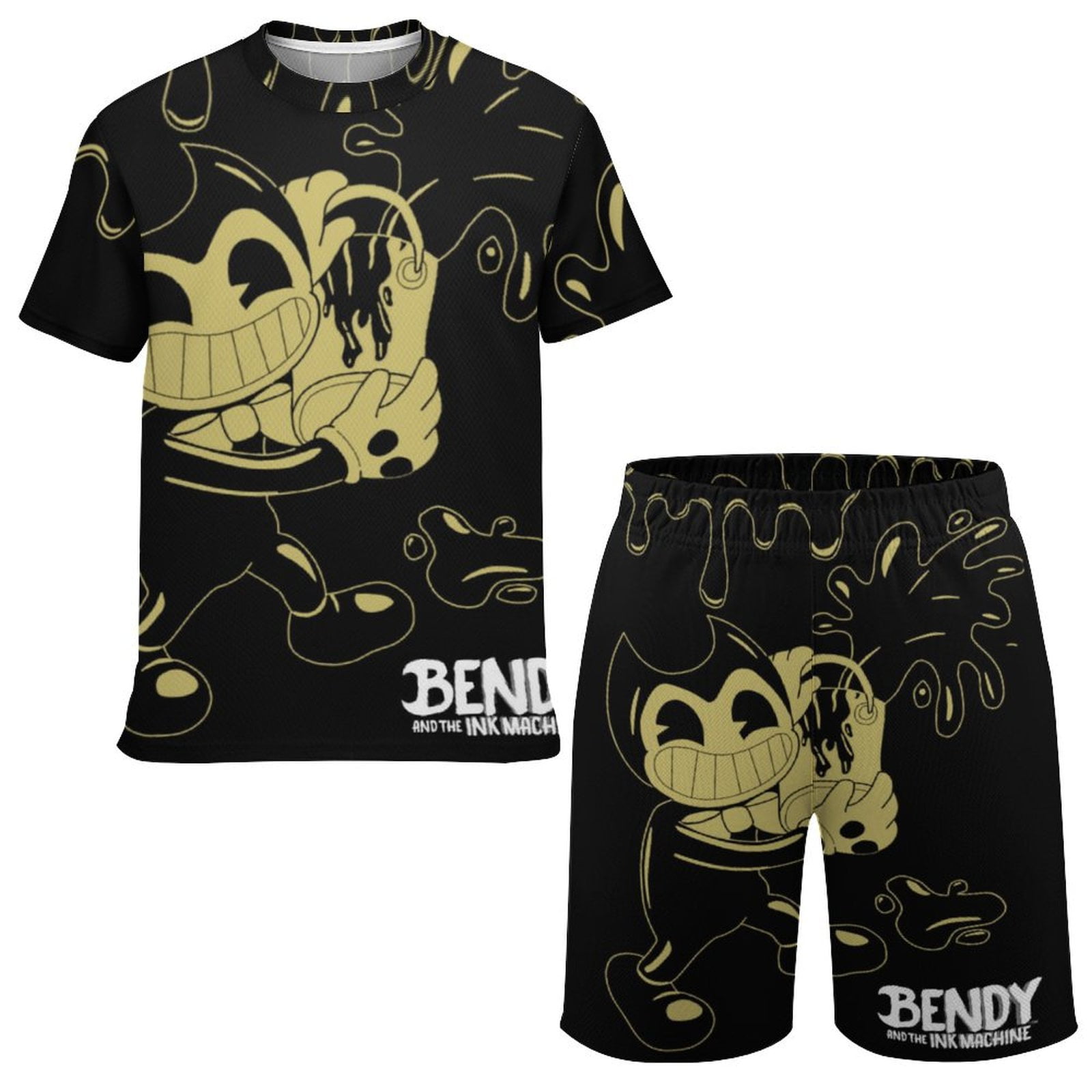 Bendy And The Ink Machine Boys Girls Short Sleeve Mesh T-Shirt And ...