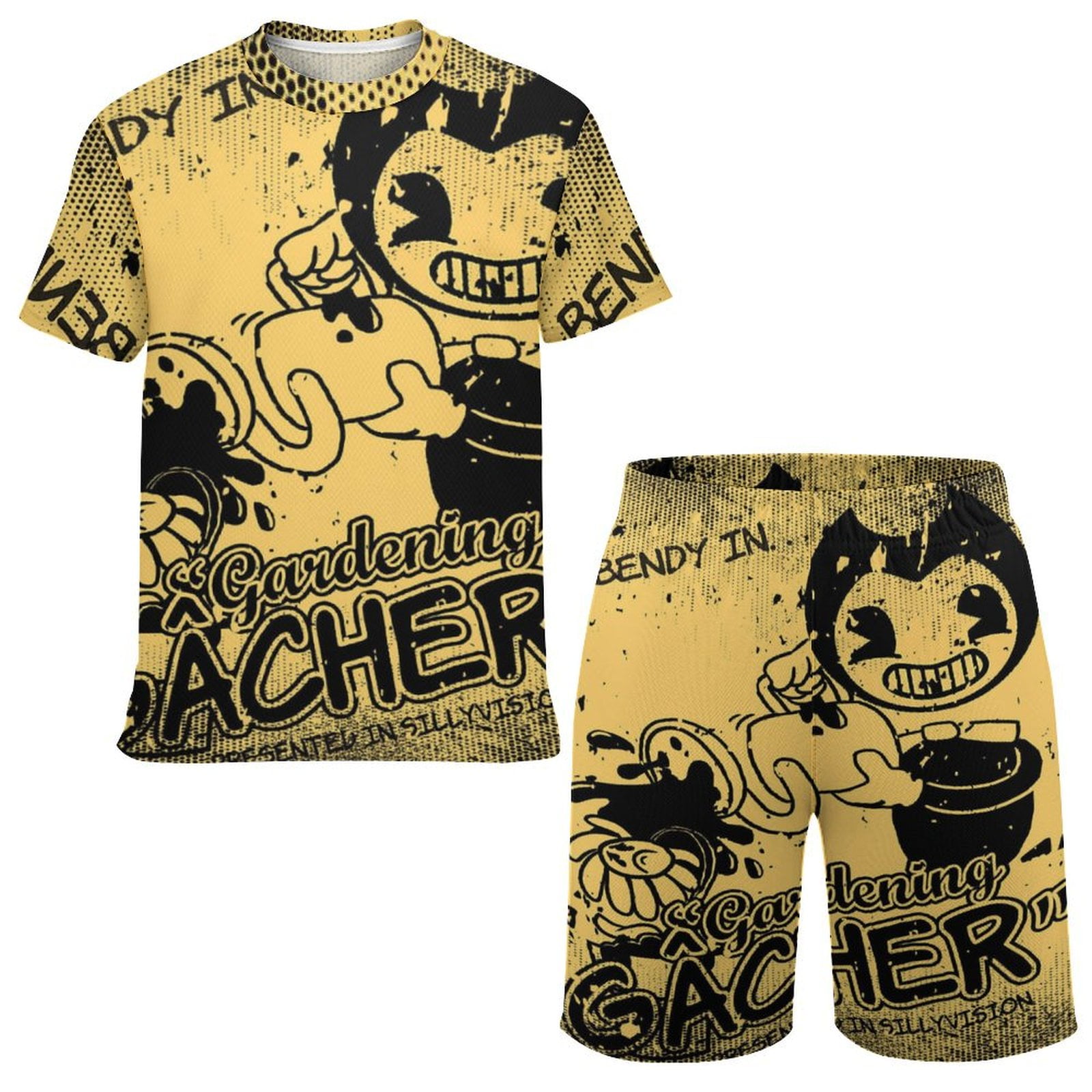 Bendy And The Ink Machine Boys Girls Short Sleeve Mesh T-Shirt And ...