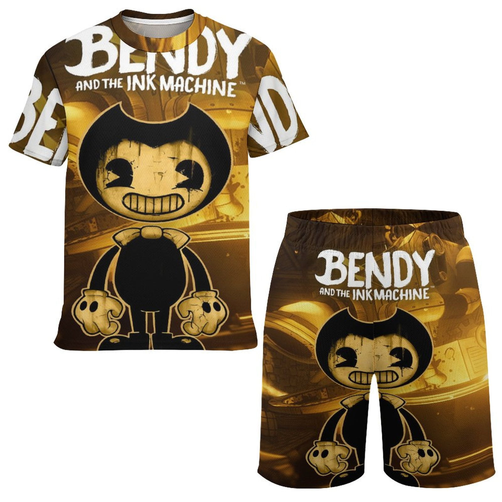 Bendy And The Ink Machine Boys Girls Short Sleeve Mesh T-Shirt And ...
