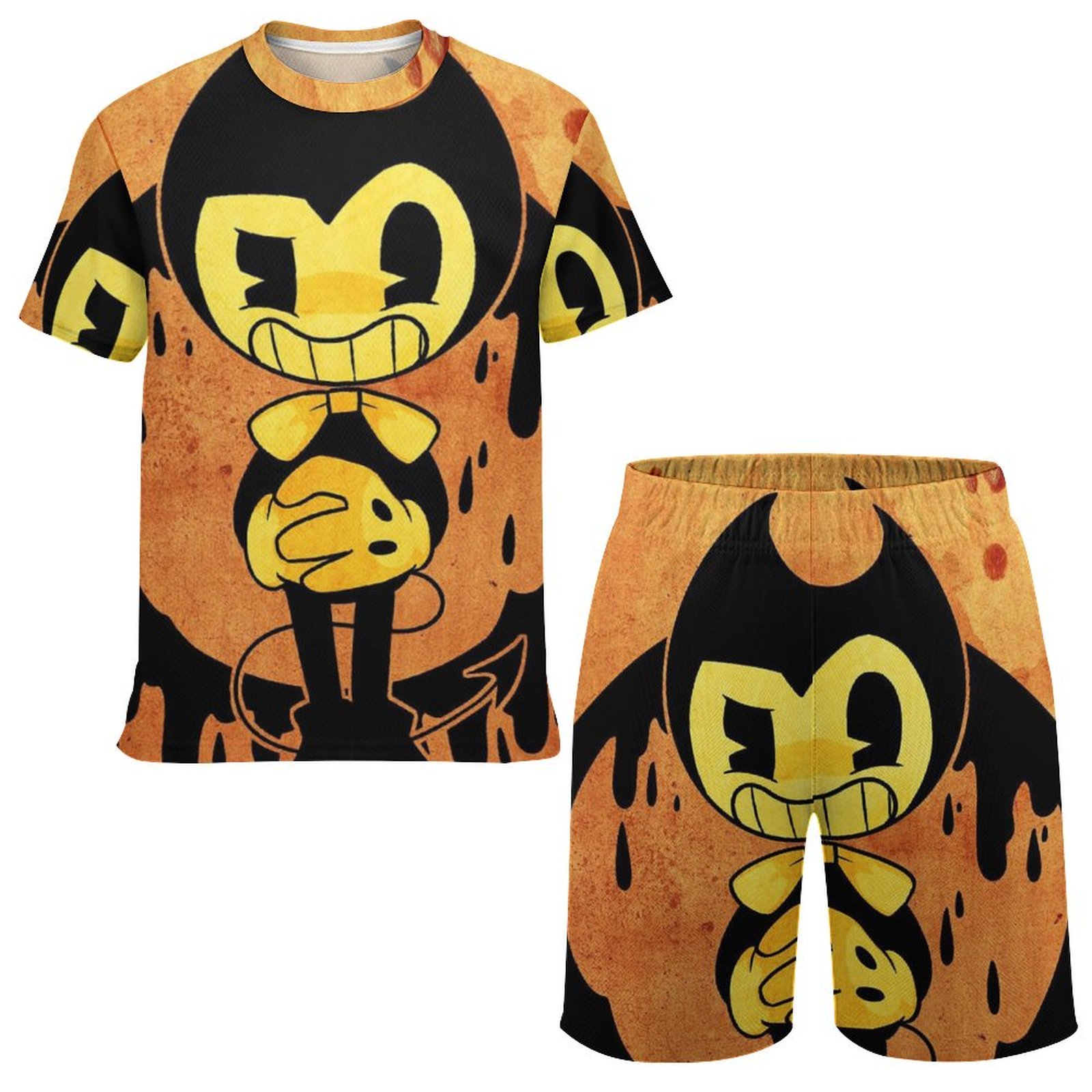 Bendy And The Ink Machine Boys Short Sleeve Mesh T-Shirt And Shorts ...